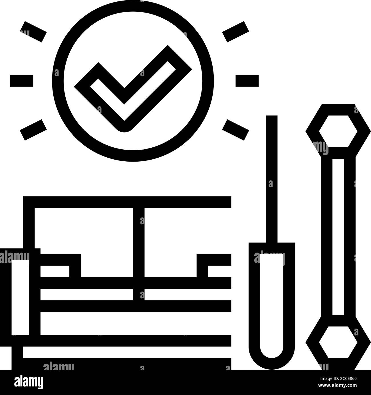 disassembly and assembly of sofa line icon vector illustration Stock ...