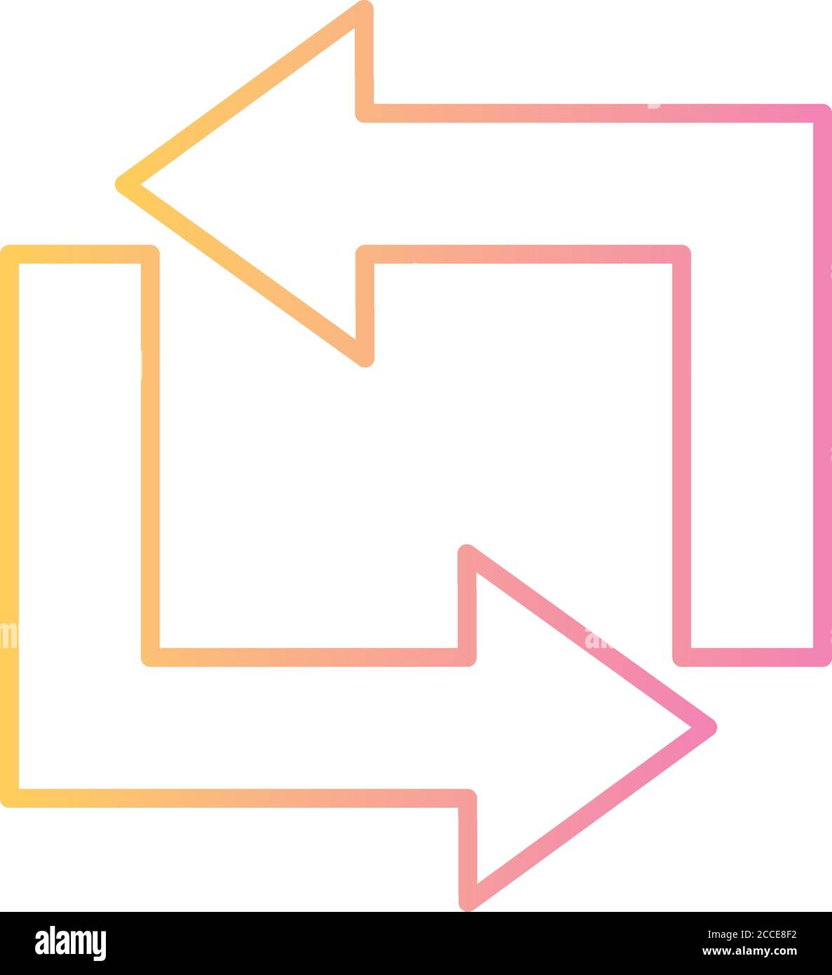 rectangle arrows gradient style icon design of direction web forward ...