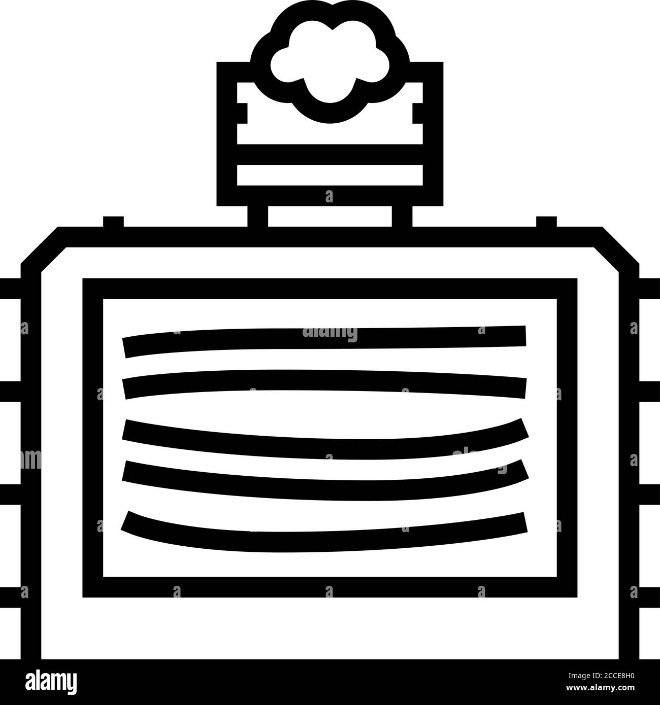 drying wood plank machine line icon vector illustration Stock Vector ...