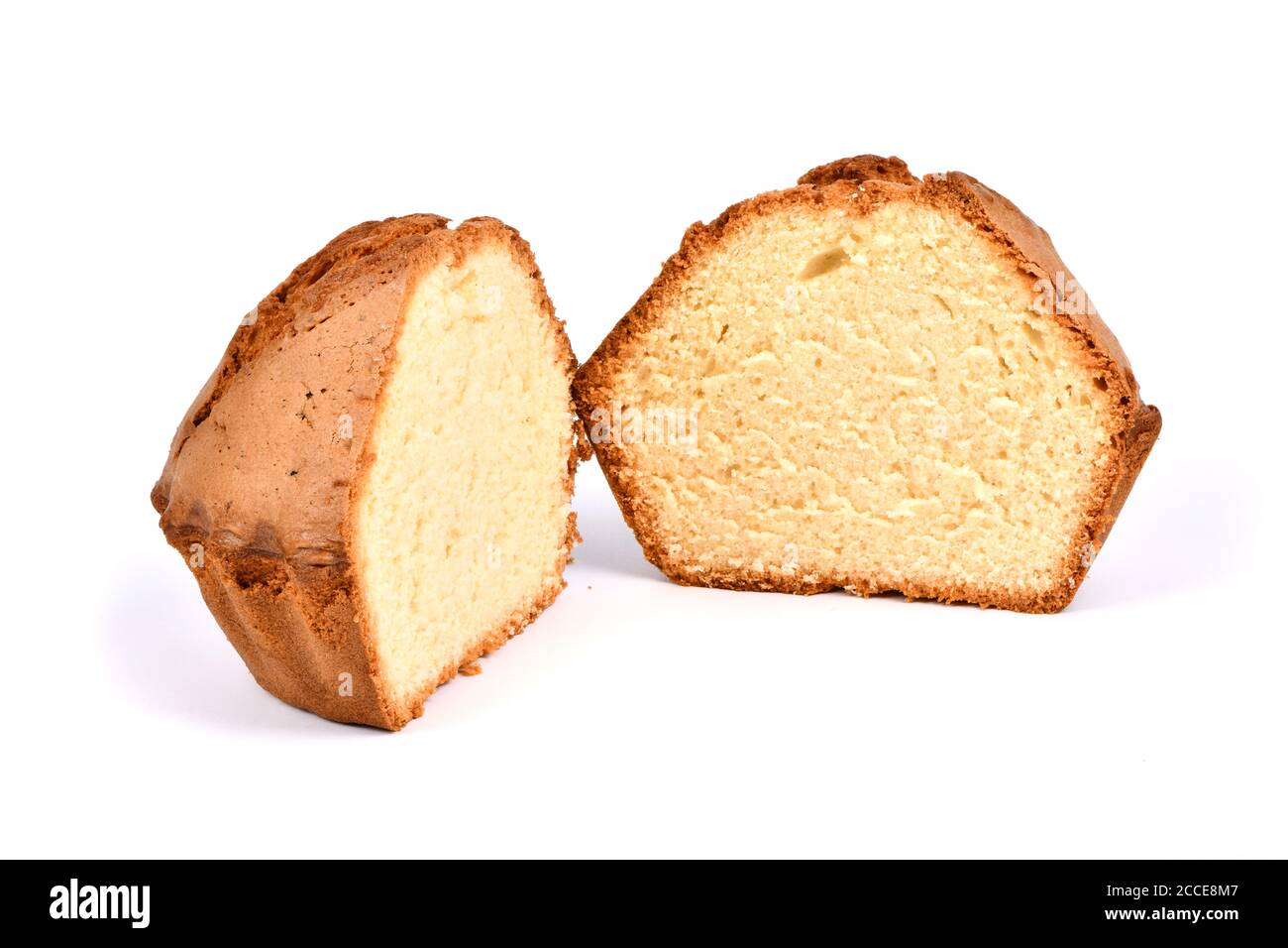 Freshly baked loaves of traditional round whole bread isolated on white ...