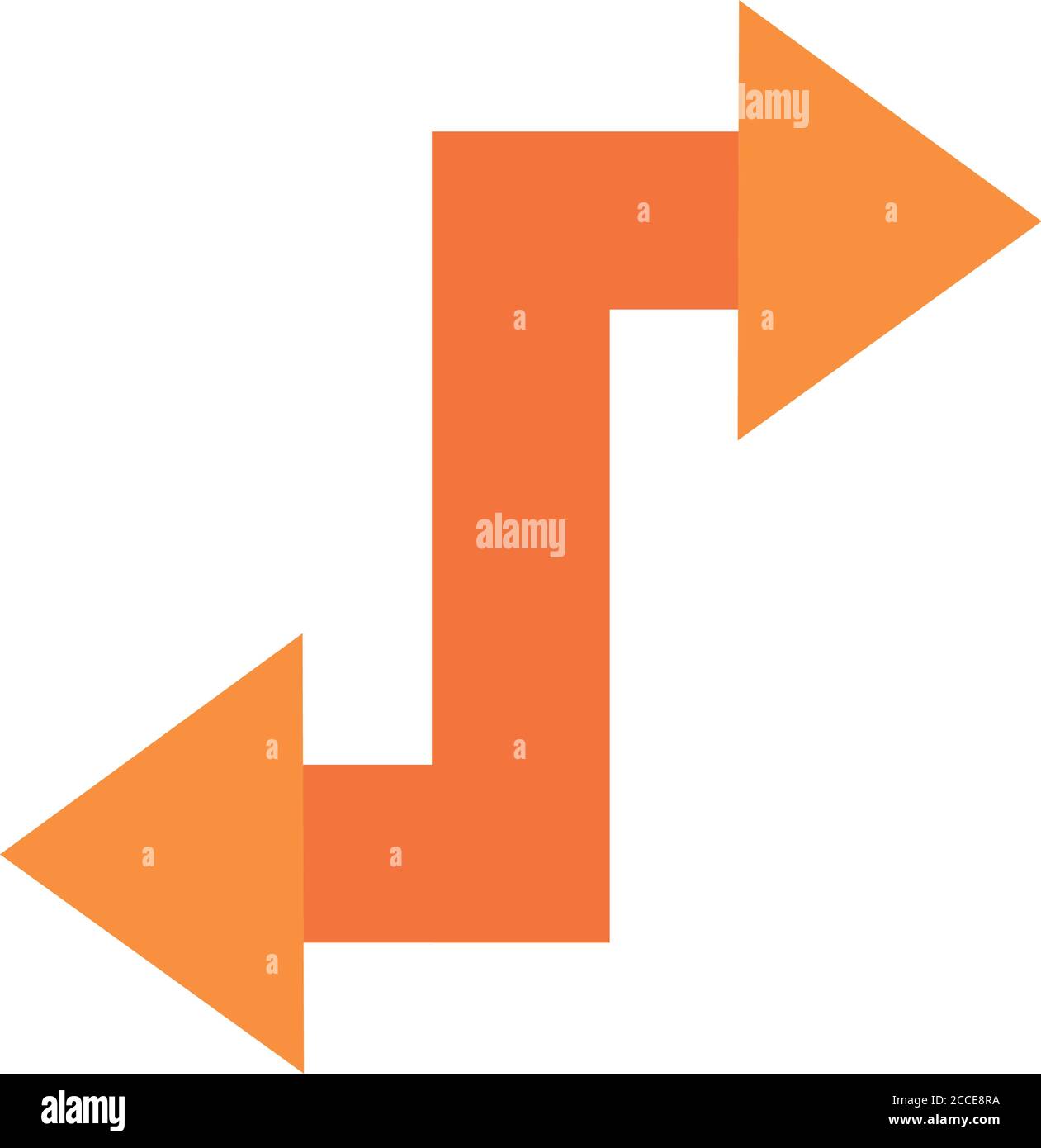 s arrow with left and right direction flat style icon design of web ...