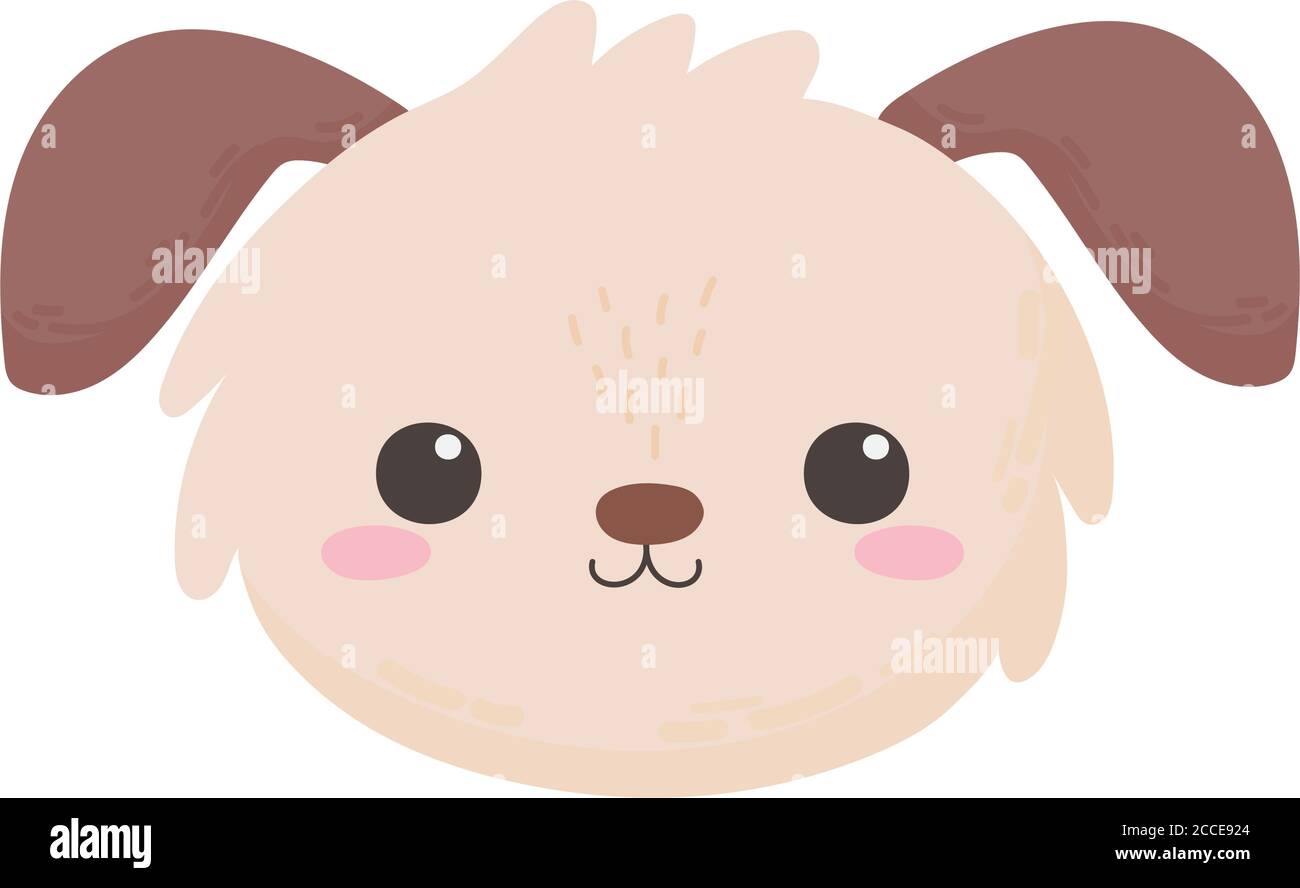 cute little dog face animal cartoon isolated white background design ...