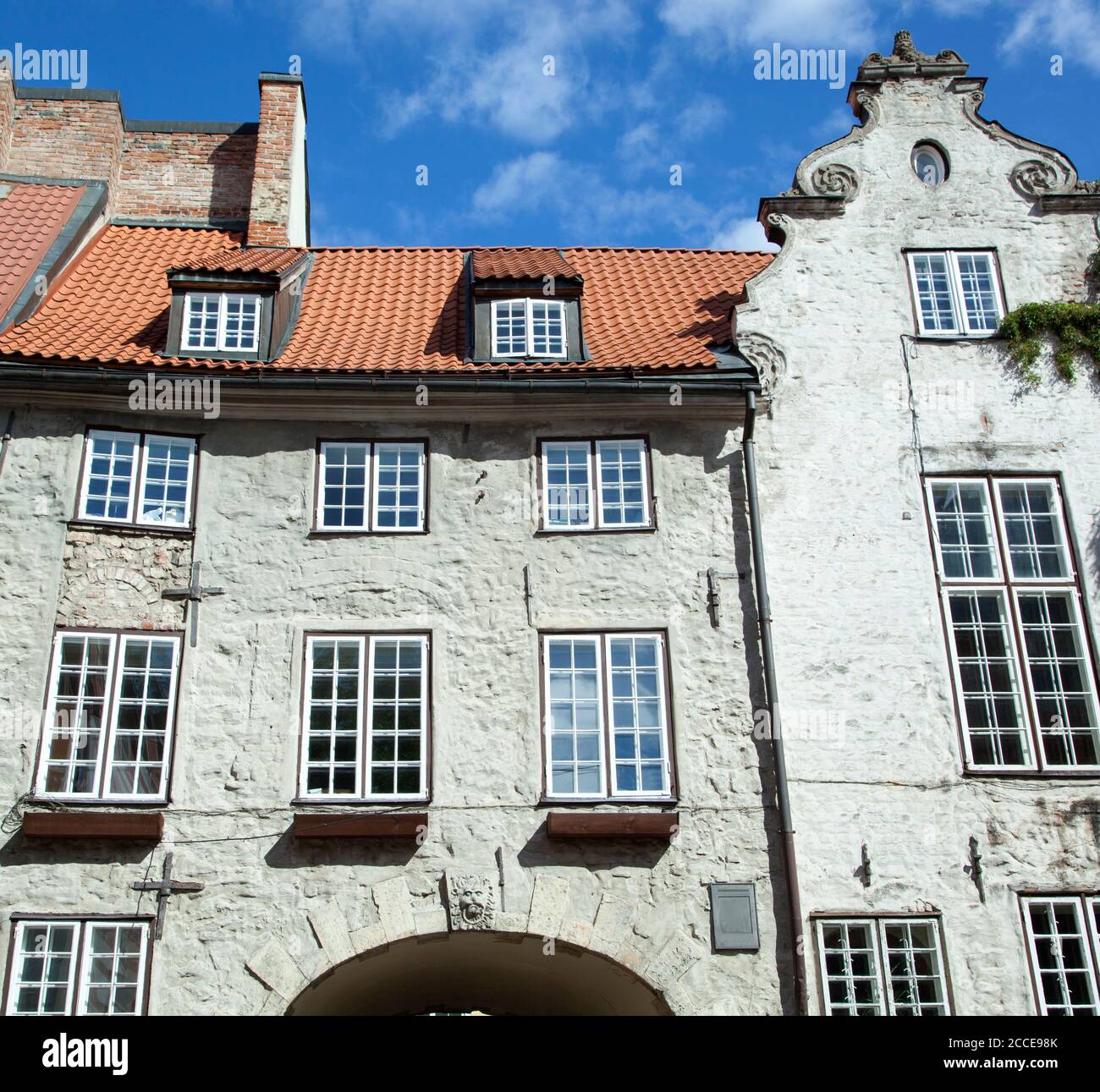 The facade of Swedish Gate built in 1698 - the entrance to Riga's old ...