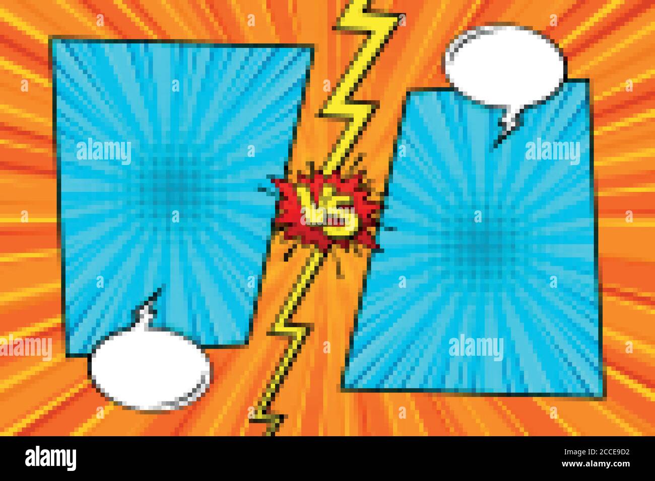 Cartoon comic background. Fight versus. Comics book colorful ...