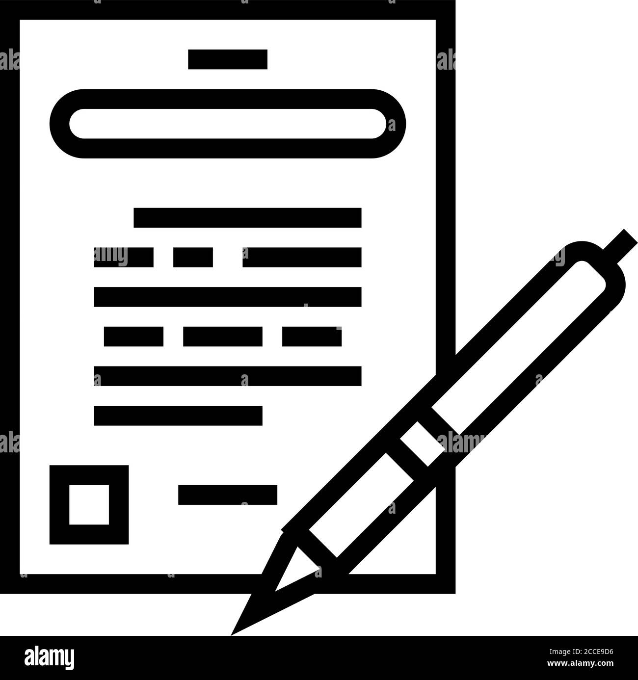 agreement signing line icon vector illustration Stock Vector Image ...