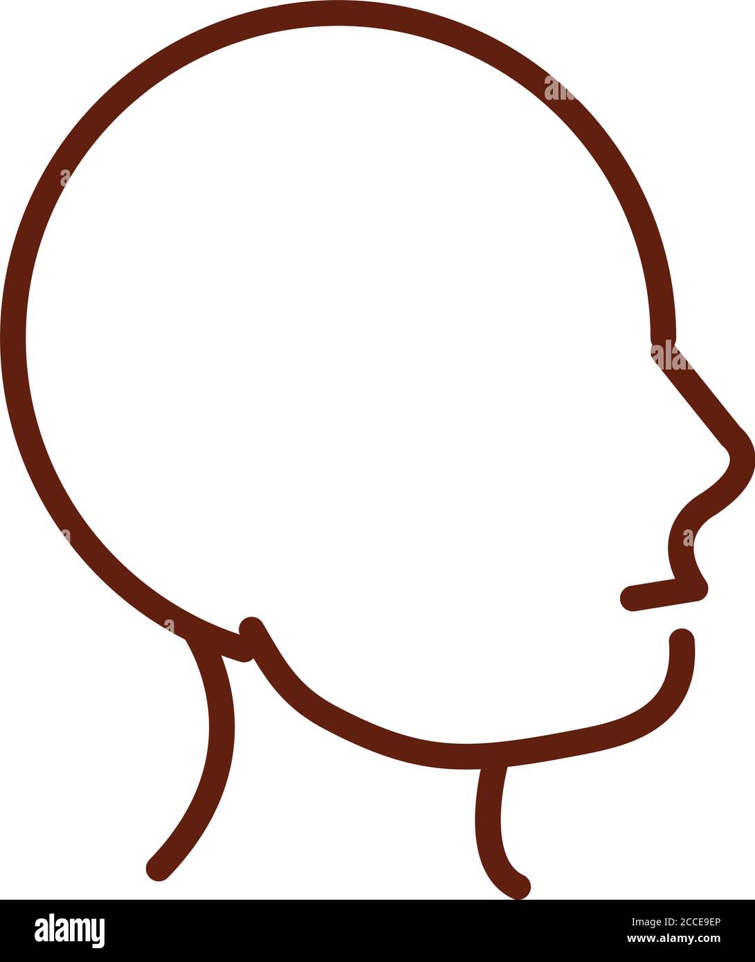 human body profile head anatomy organ health line icon style vector ...