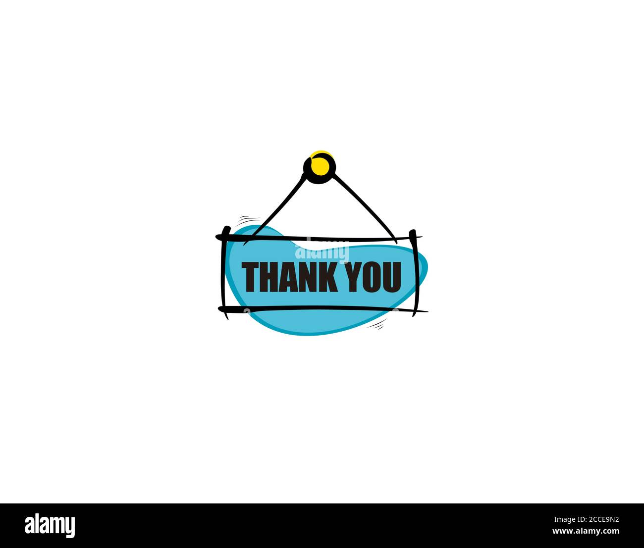 Thank You Signboard Flat on white background in vector illustration ...