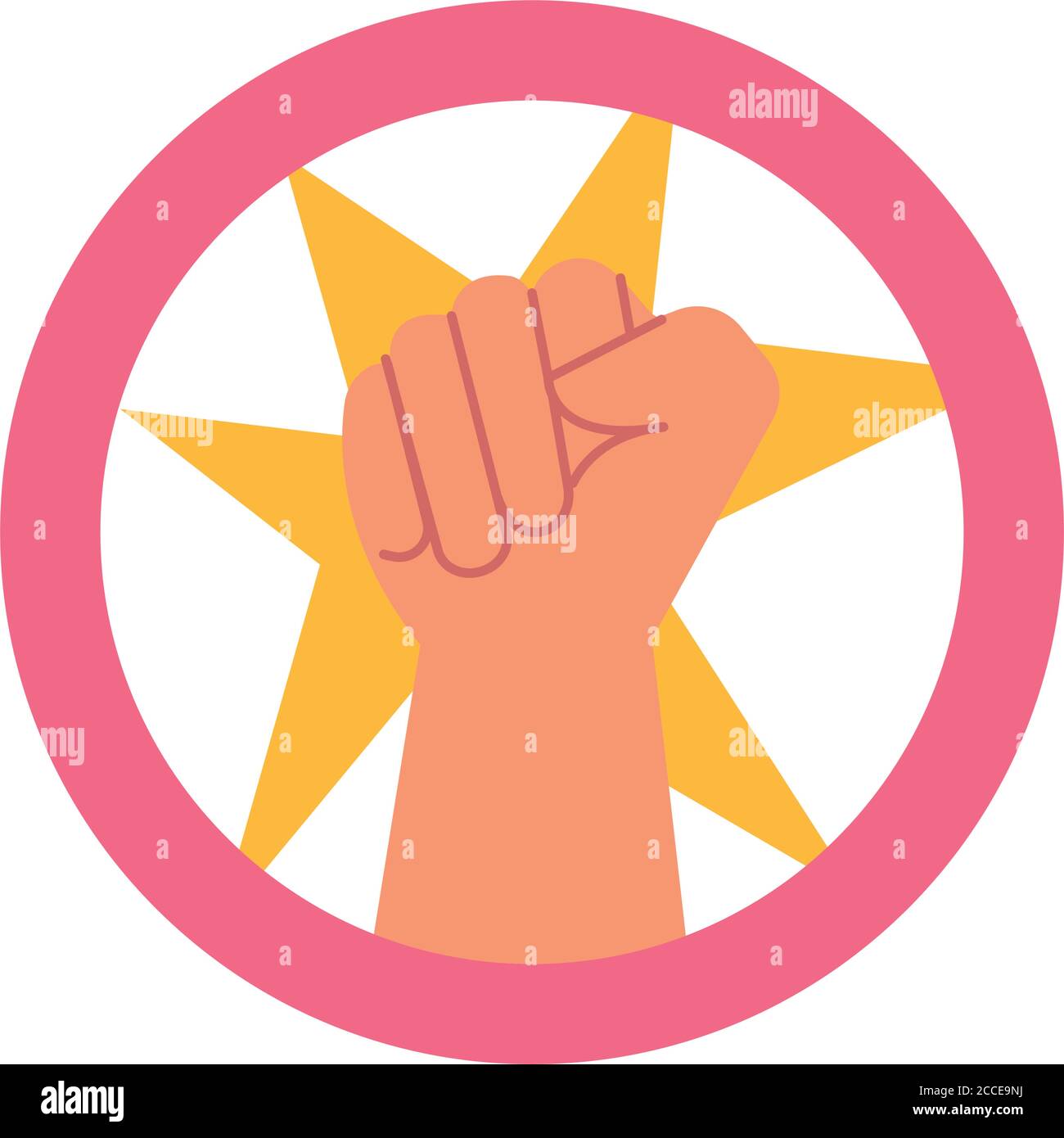 hand fist protest with splash flat style icon vector illustration ...