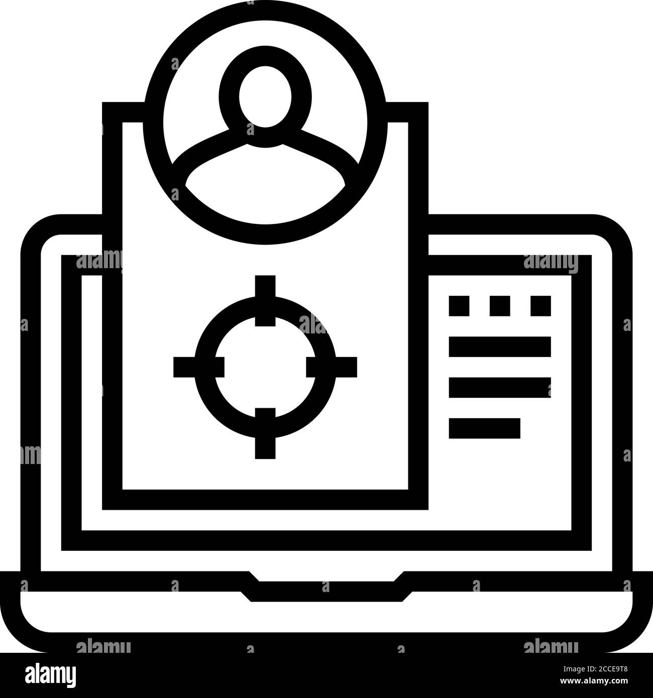 employee target laptop screen line icon vector illustration Stock ...