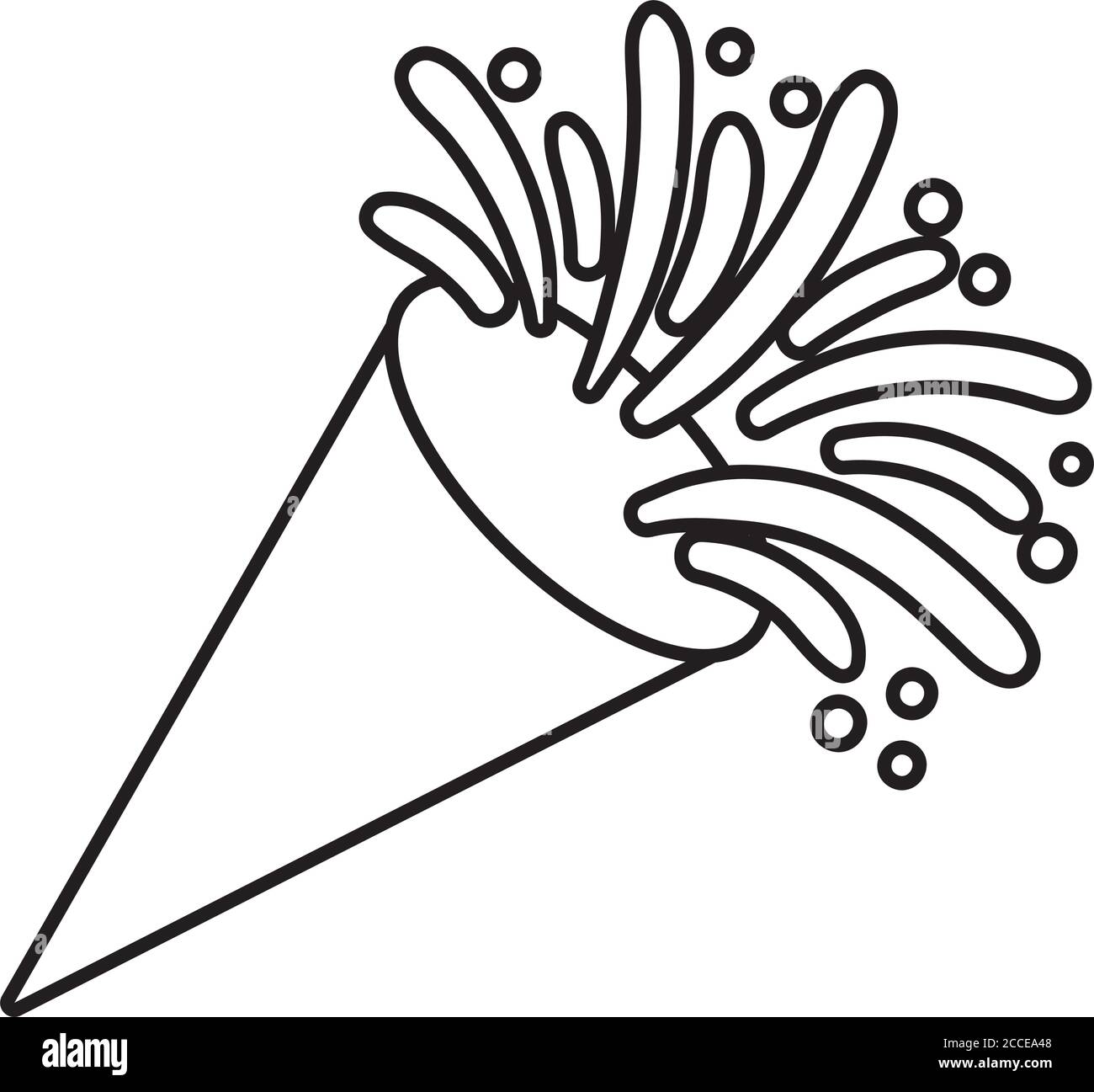 cornet with confetti line style icon vector illustration design Stock ...