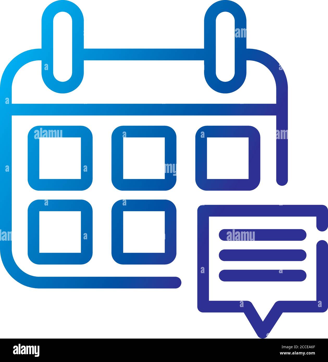 calendar reminder with speech bubble gradient style icon vector ...