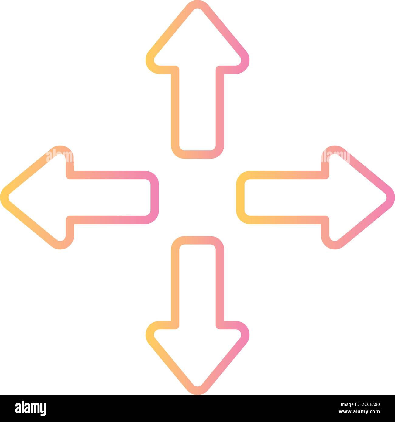 Arrows in four directions gradient style icon design of web forward and ...