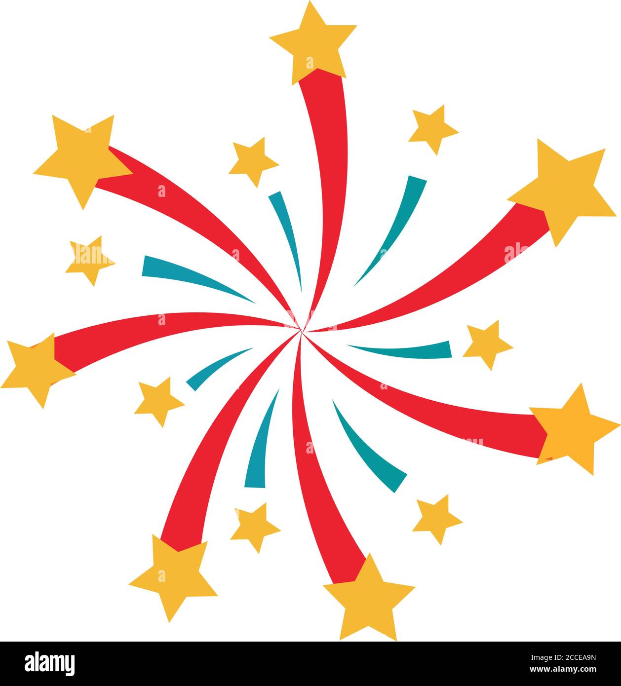 fireworks splash stars flat style icon vector illustration design Stock ...