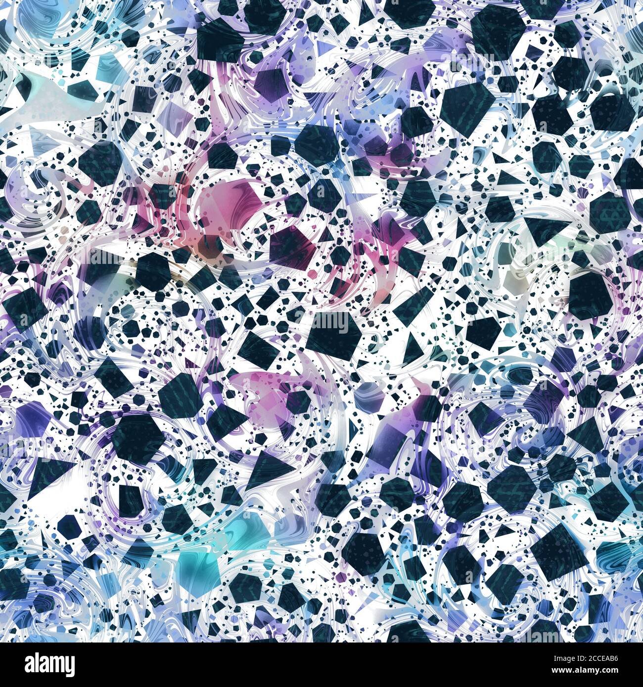 Lux navy and white iridescent geo seamless pattern Stock Photo - Alamy