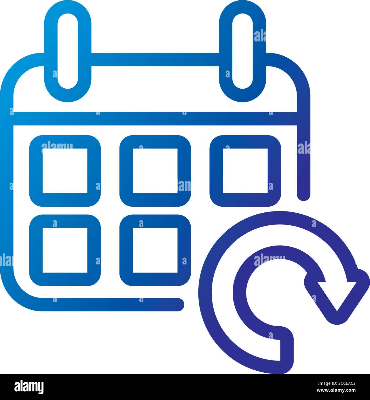 calendar reminder with arrow reload gradient style icon vector ...