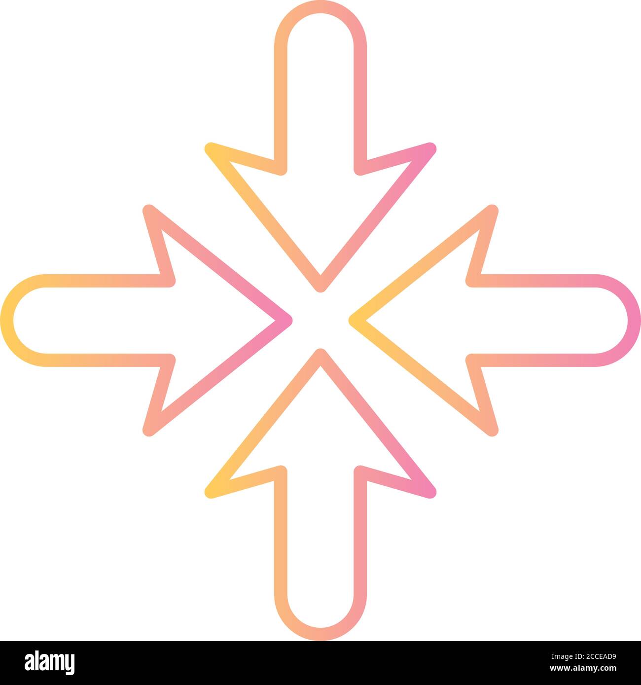 Arrows towards center direction gradient style icon design of web ...