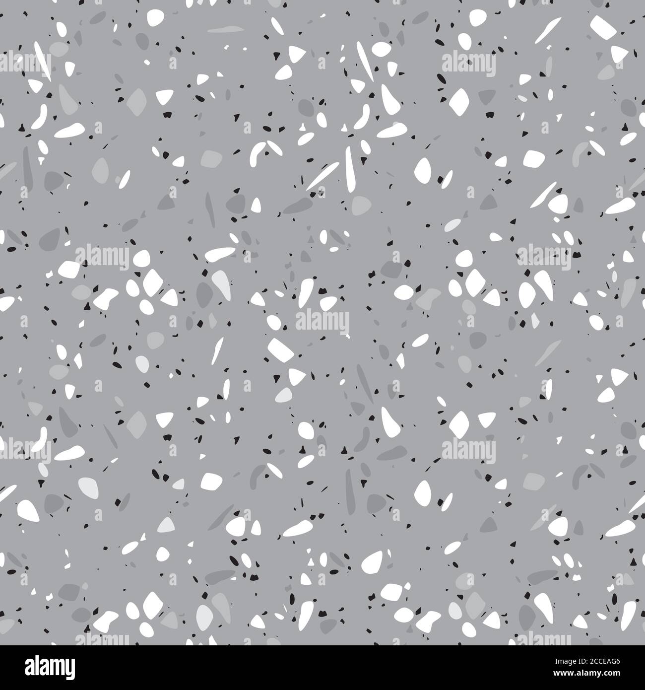 Terrazzo seamless pattern design with hand drawn rocks. Abstract modern ...
