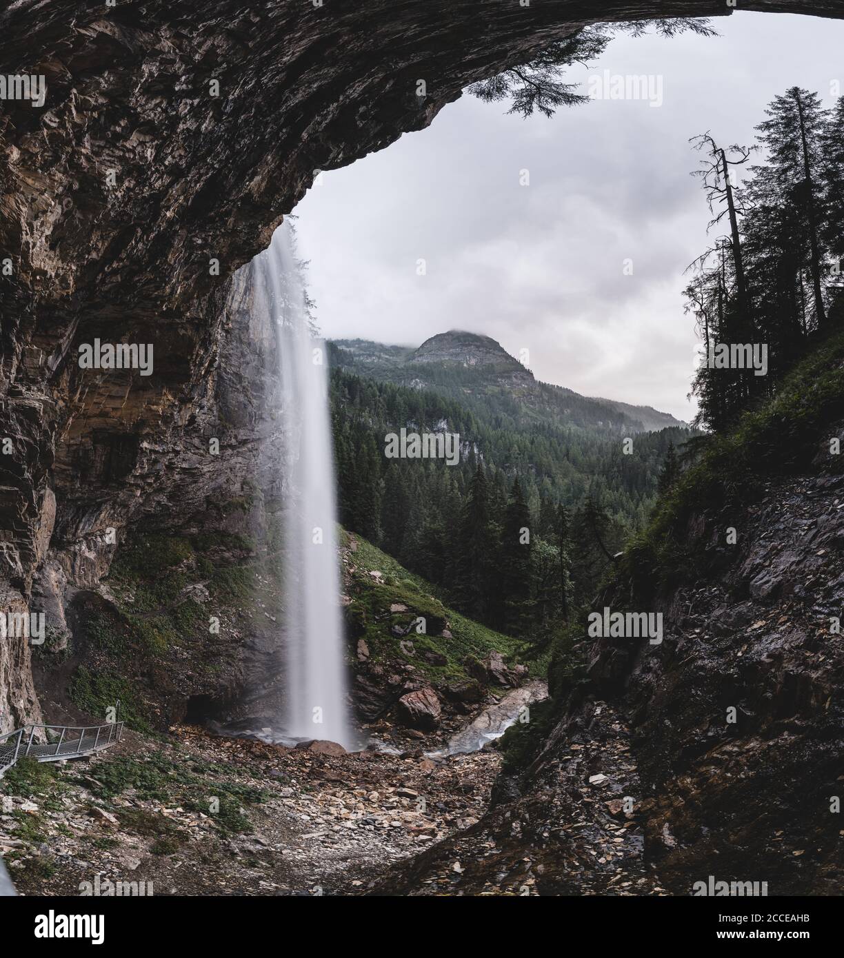 Waterfall in the Austrian mountains, Obertauern, Johannes waterfall ...