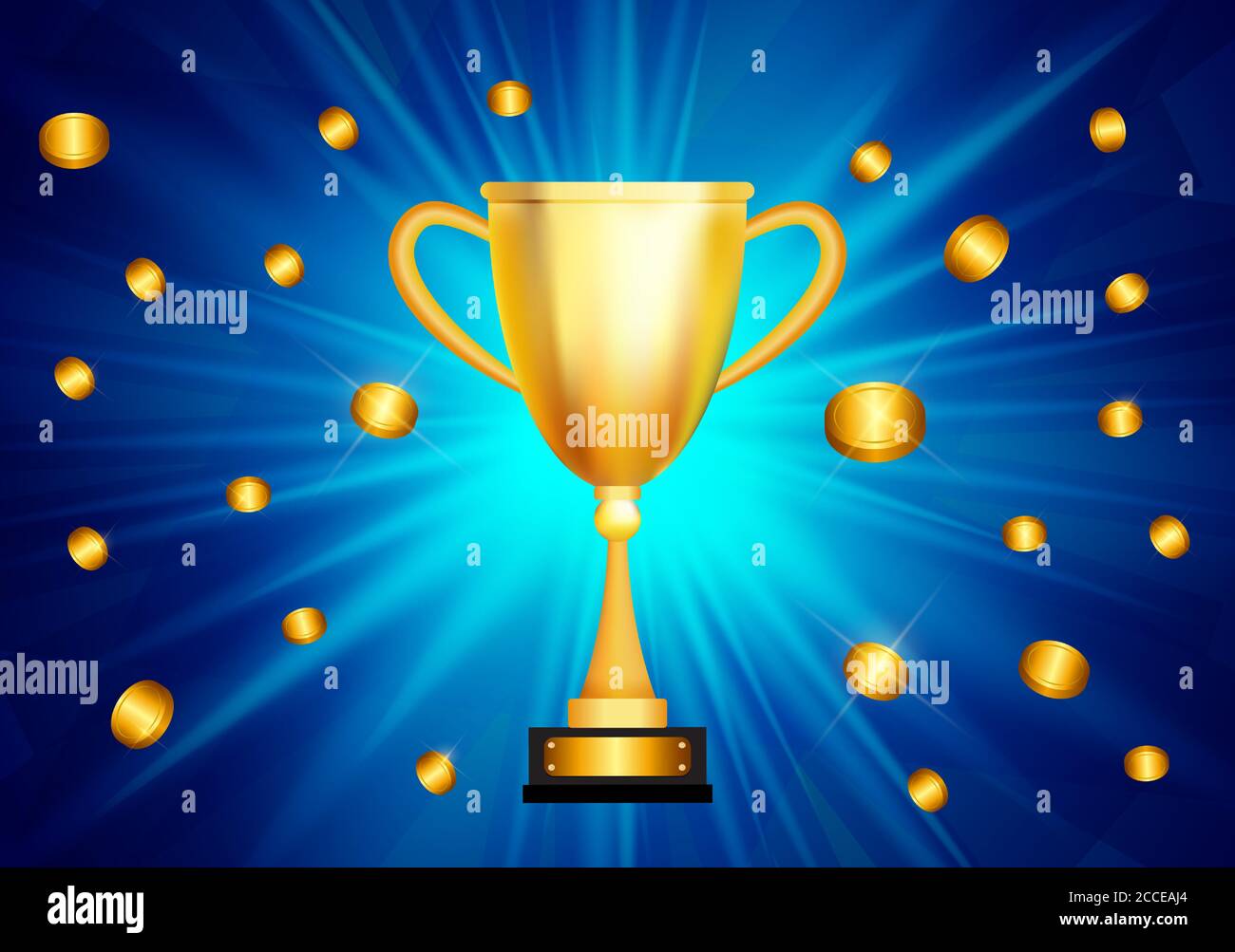 Champion Background with Winner trophy gold cup. Vector Illustration ...