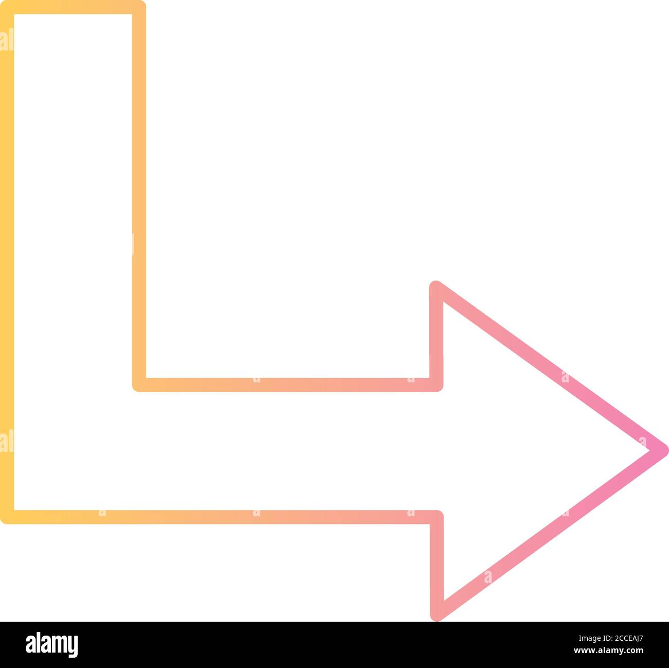 down and right arrow gradient style icon design of direction web ...