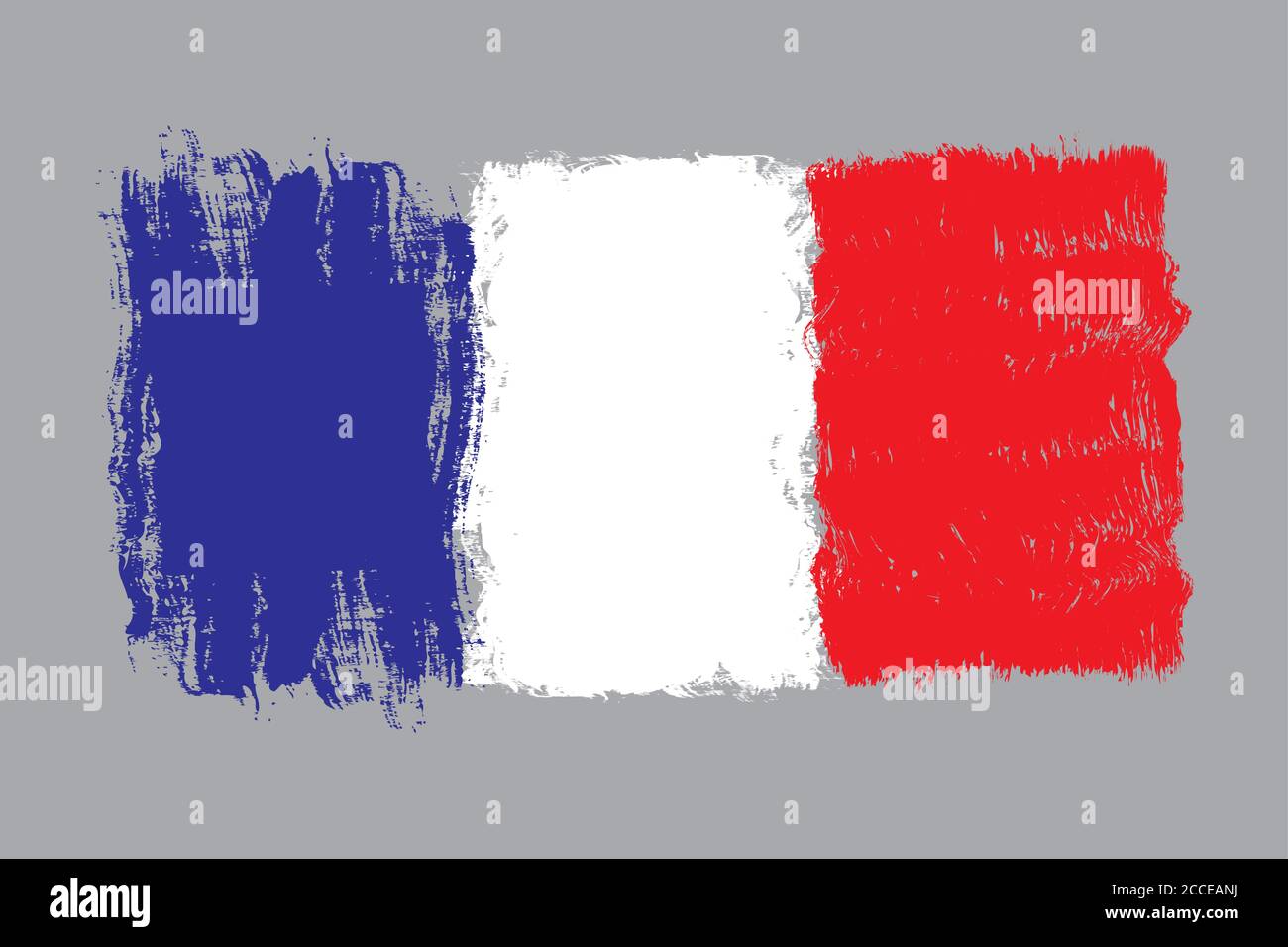 Flag of France,watercolor brush style,hand drawn vector illustration ...