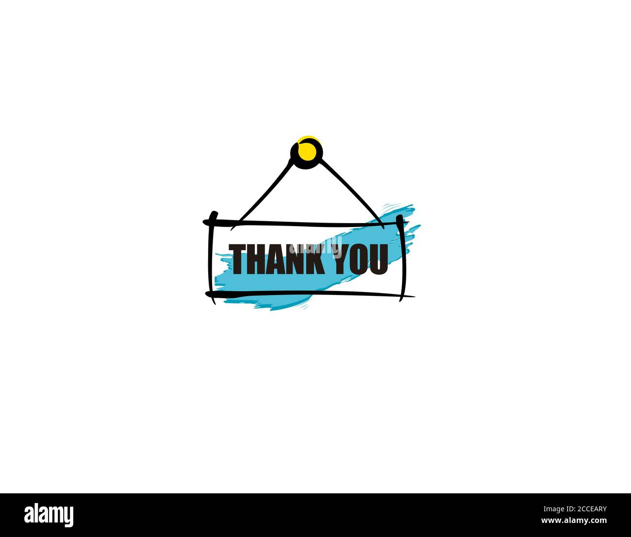 Thank You Signboard Flat on white background in vector illustration ...