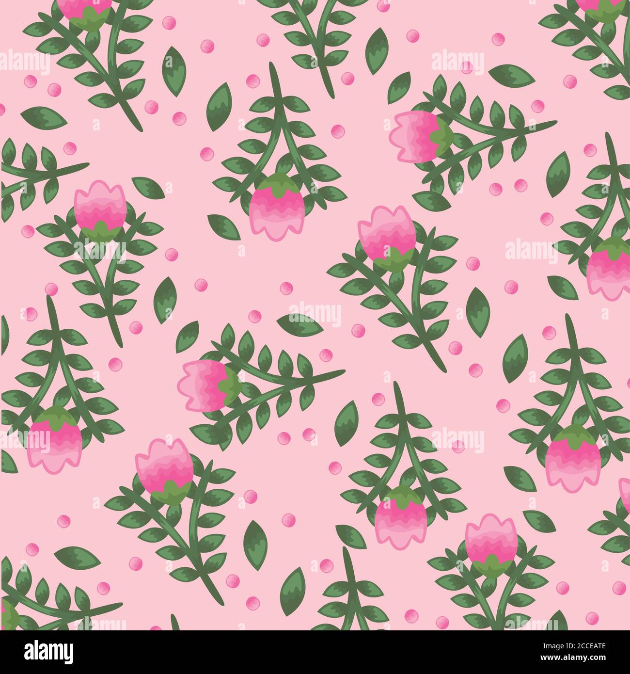 Flowers color pink pattern detailed style vector illustration design ...