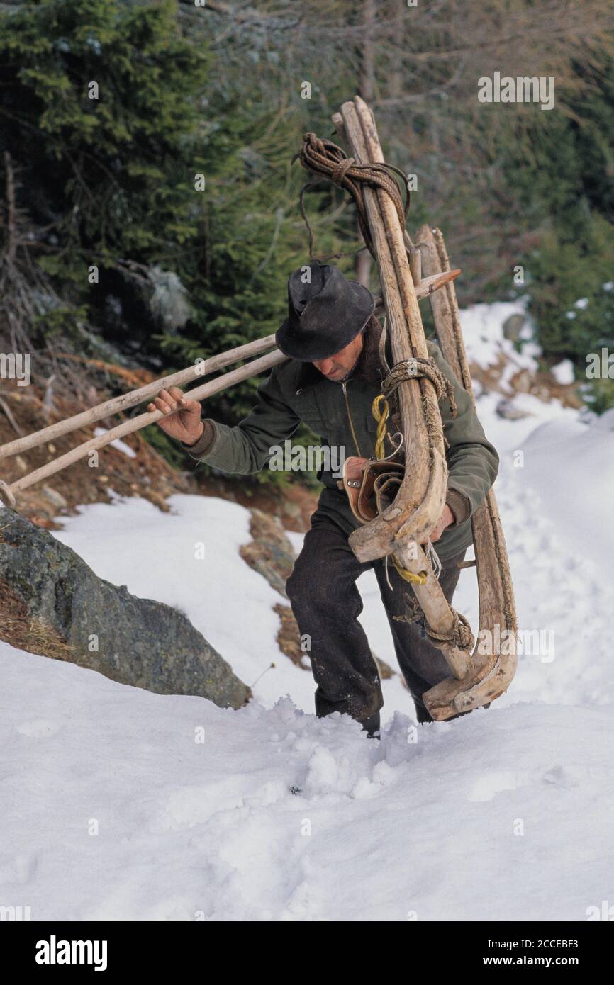 Italy, Trentino-South Tyrol, Alto Adige, Vinschgau, from old life ...