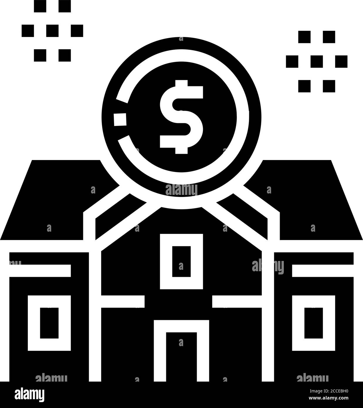 rental house building glyph icon vector illustration Stock Vector Image ...