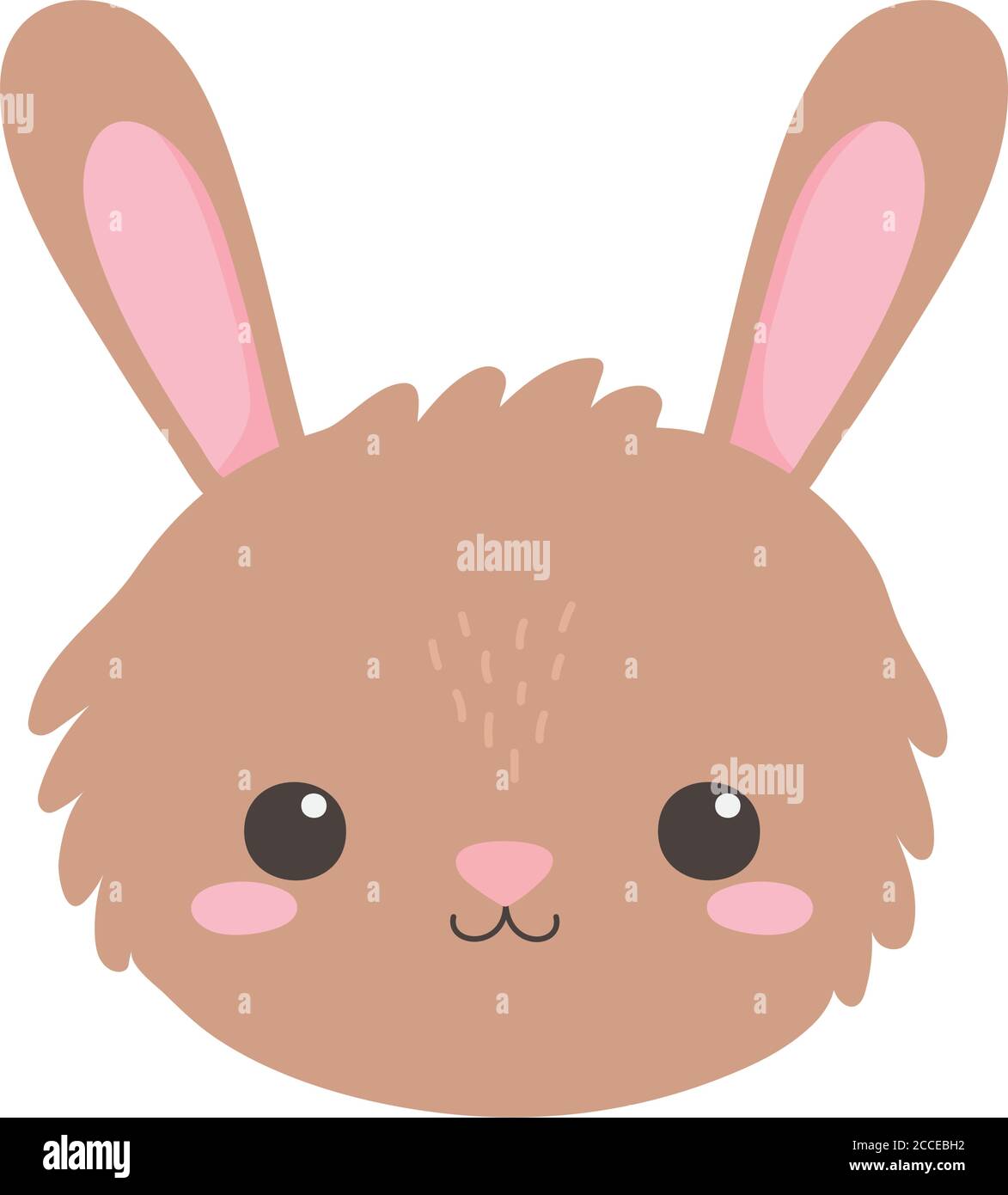 cute rabbit face animal cartoon isolated white background design vector ...