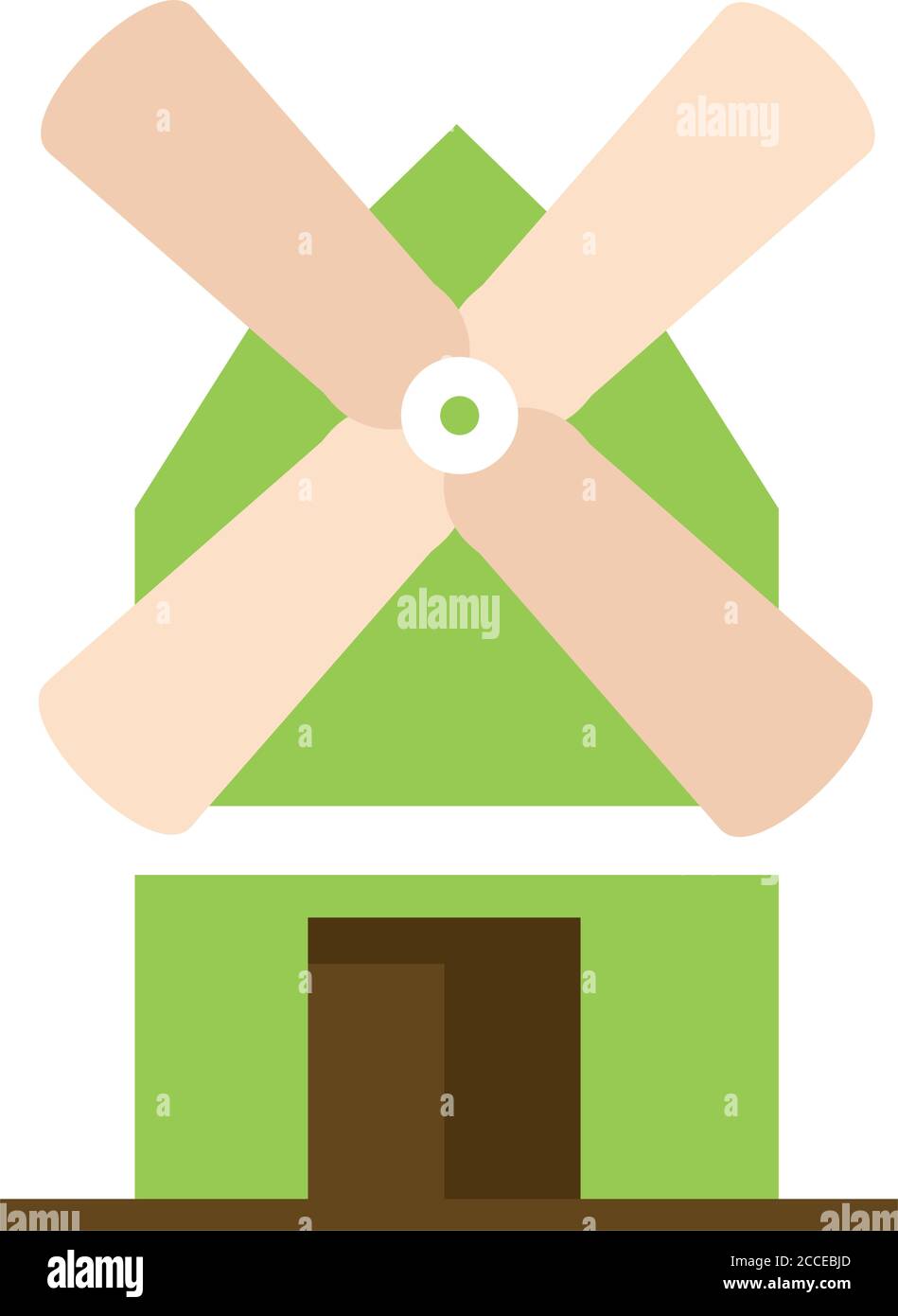 agriculture and farming windmill cartoon flat icon style vector ...