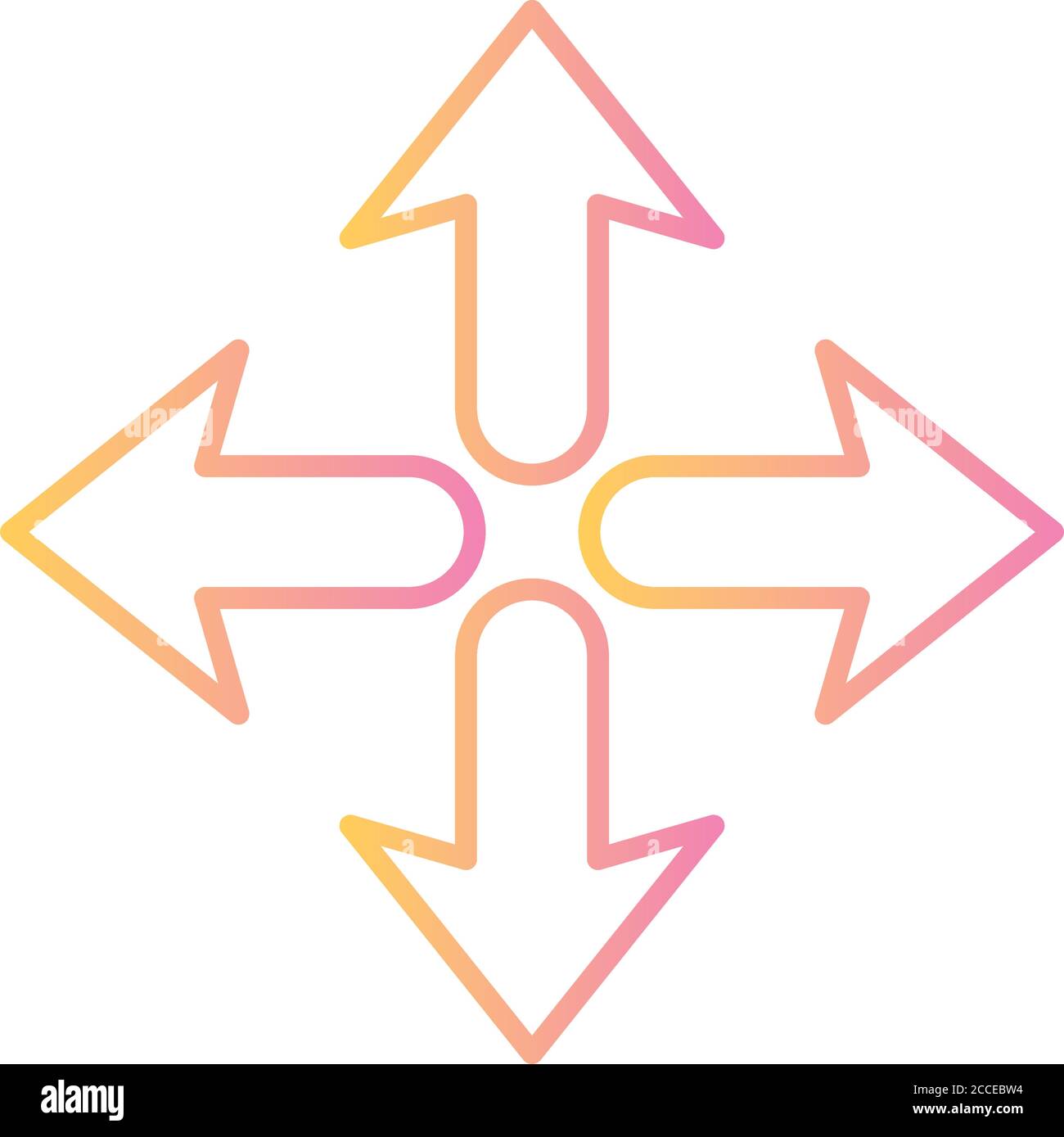 Arrows in four directions gradient style icon design of web forward and ...