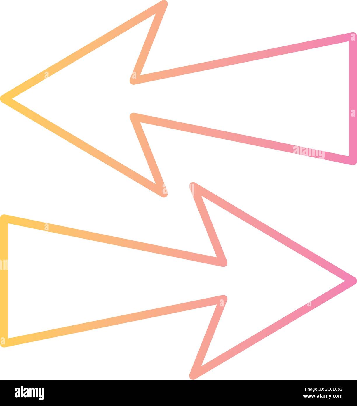Arrows in right and left directions gradient style icon design of web ...