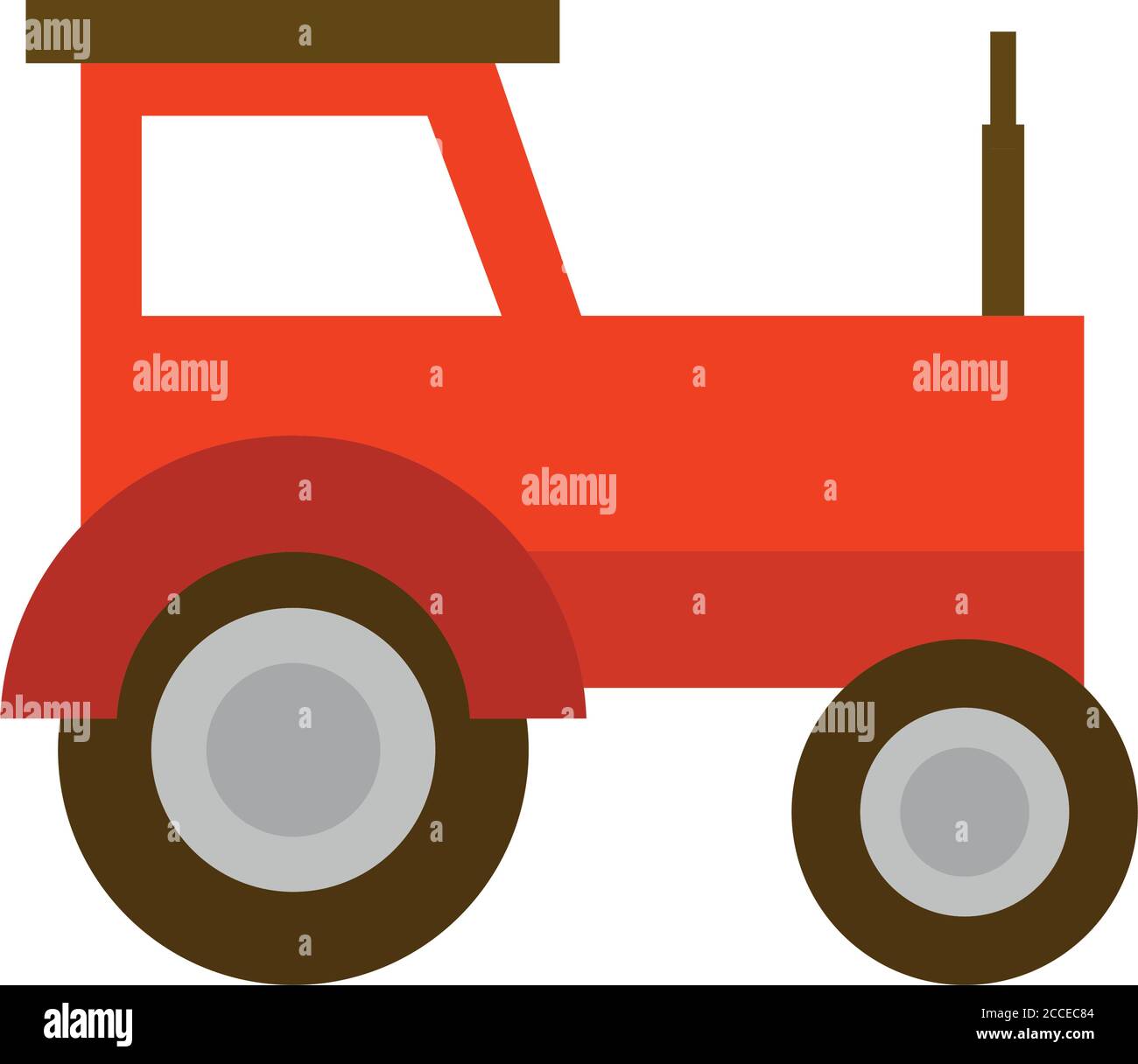 agriculture and farming tractor truck machine work flat icon style ...