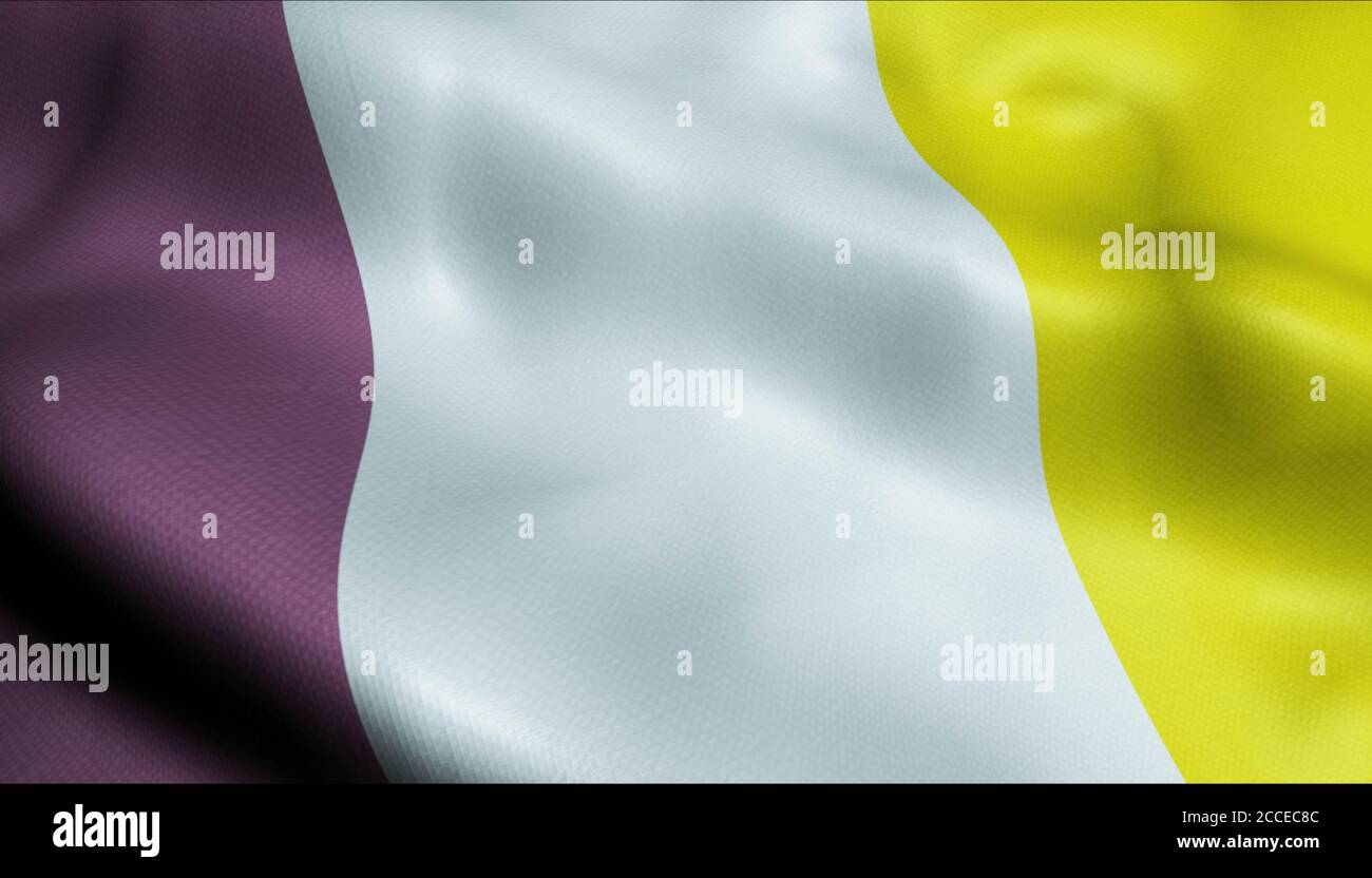 3D Illustration of a waving Belgium city flag of Ath (Belgium country ...