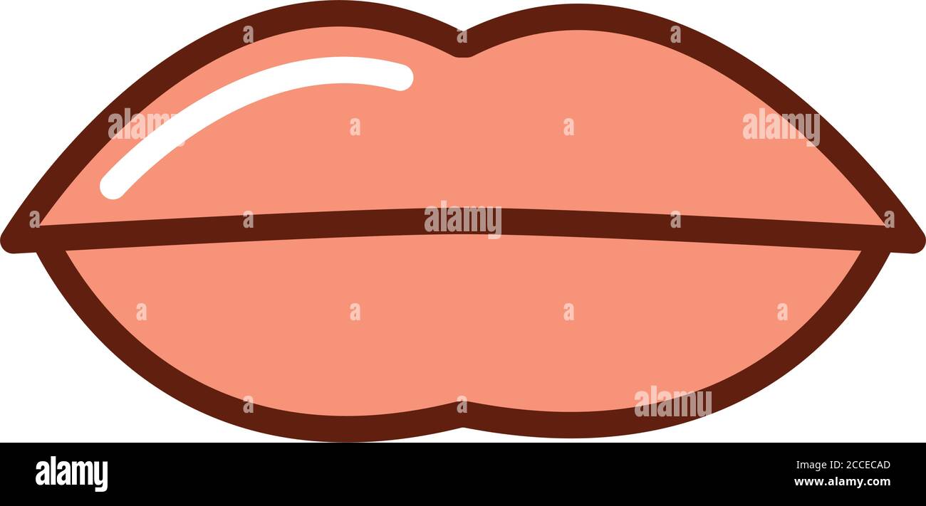 human body mouth lips anatomy organ health line and fill icon vector ...