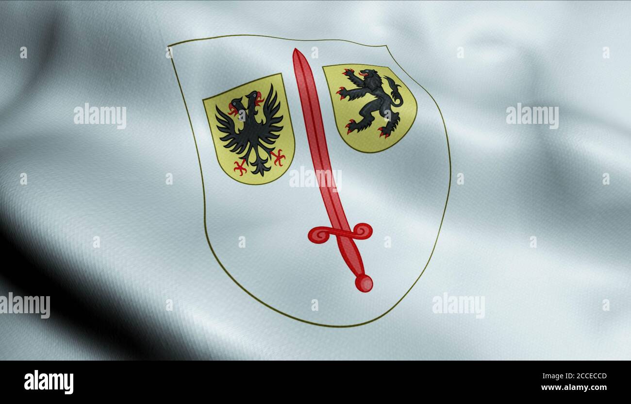 3D Illustration of a waving Belgium city flag of Aalst (Belgium country ...