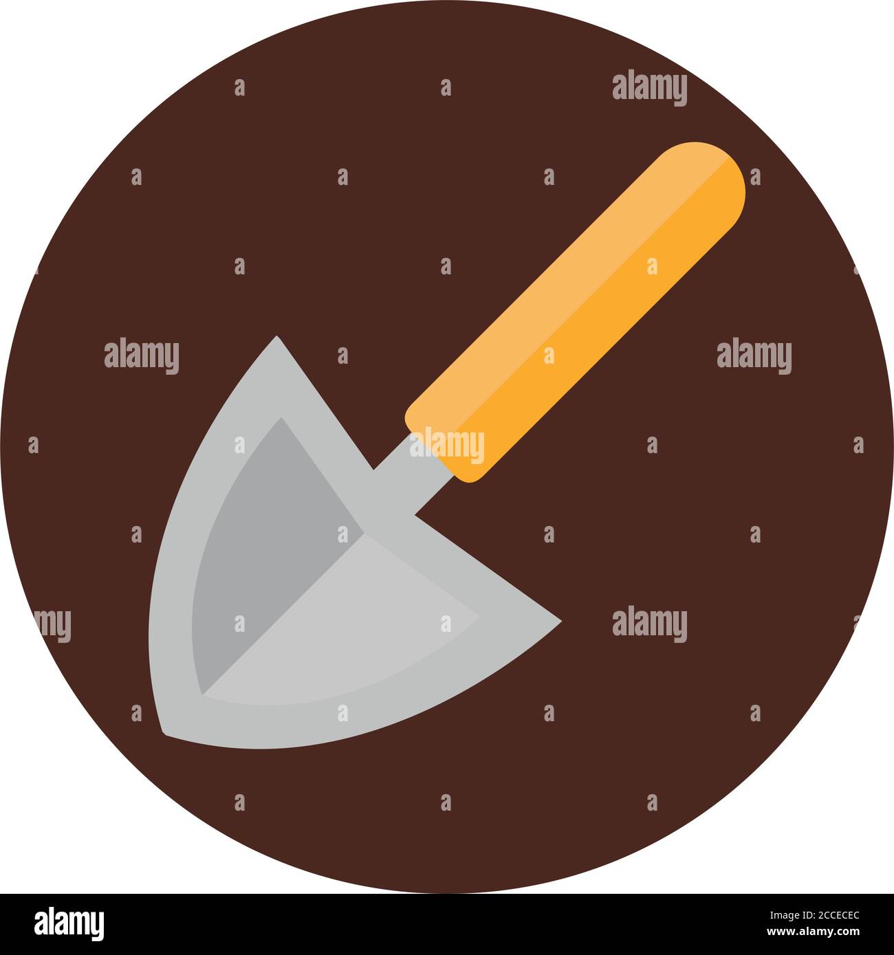 trowel agriculture work equipment farm cartoon block and flat icon ...