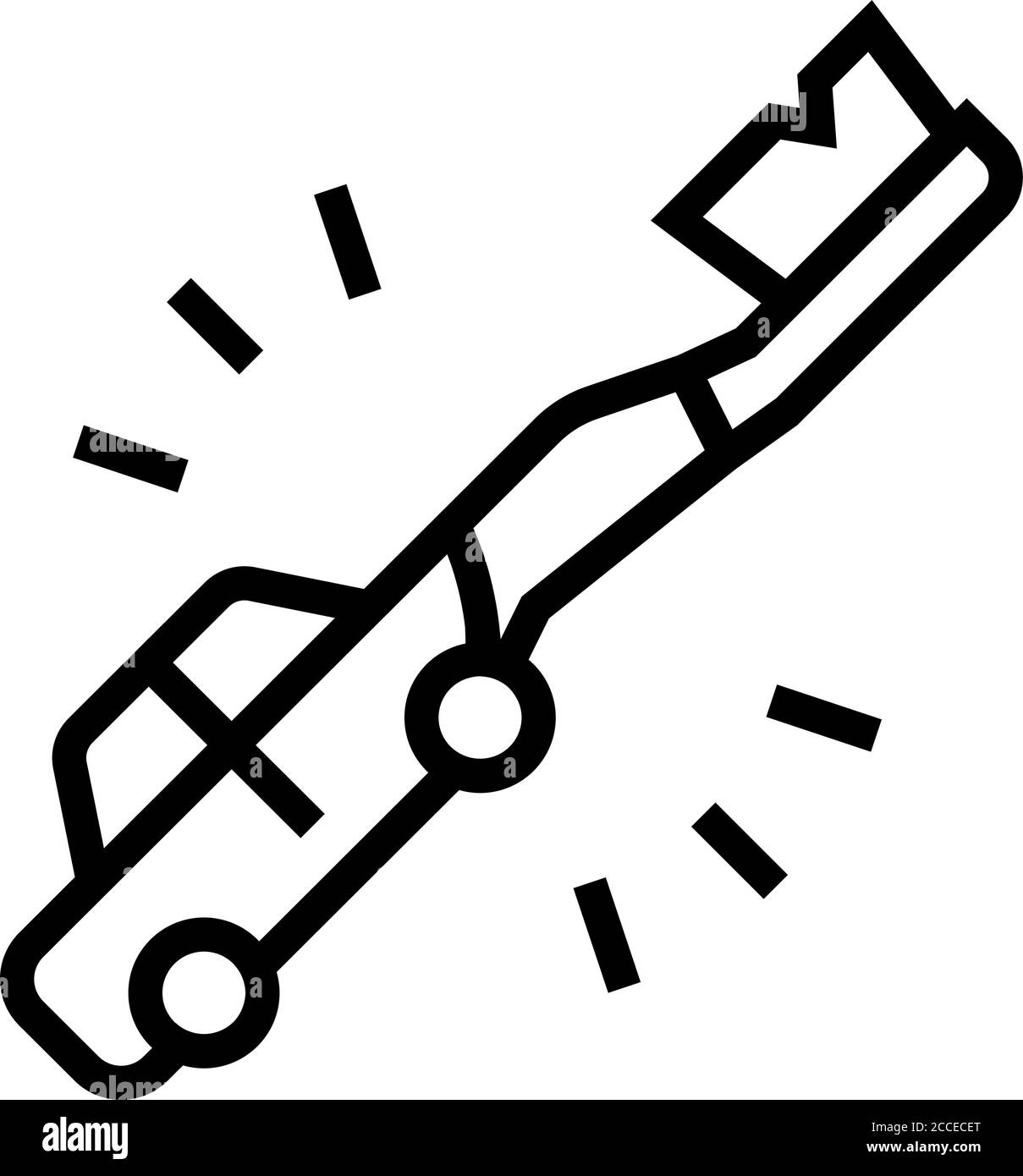 teethbrush car shape line icon vector illustration Stock Vector Image ...