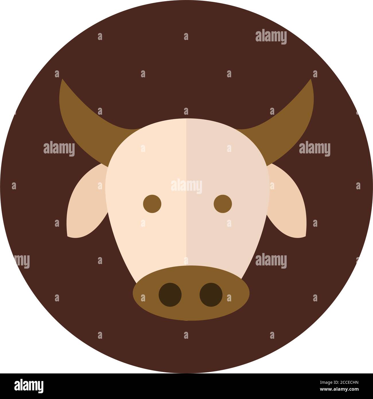 cartoon cow farm cartoon block and flat icon vector illustration Stock ...