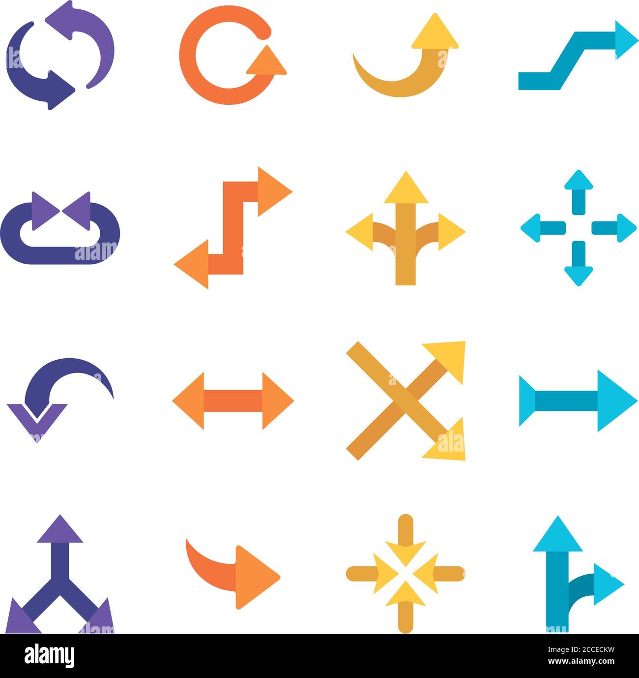 Arrows flat style collection of icons design of direction web forward ...