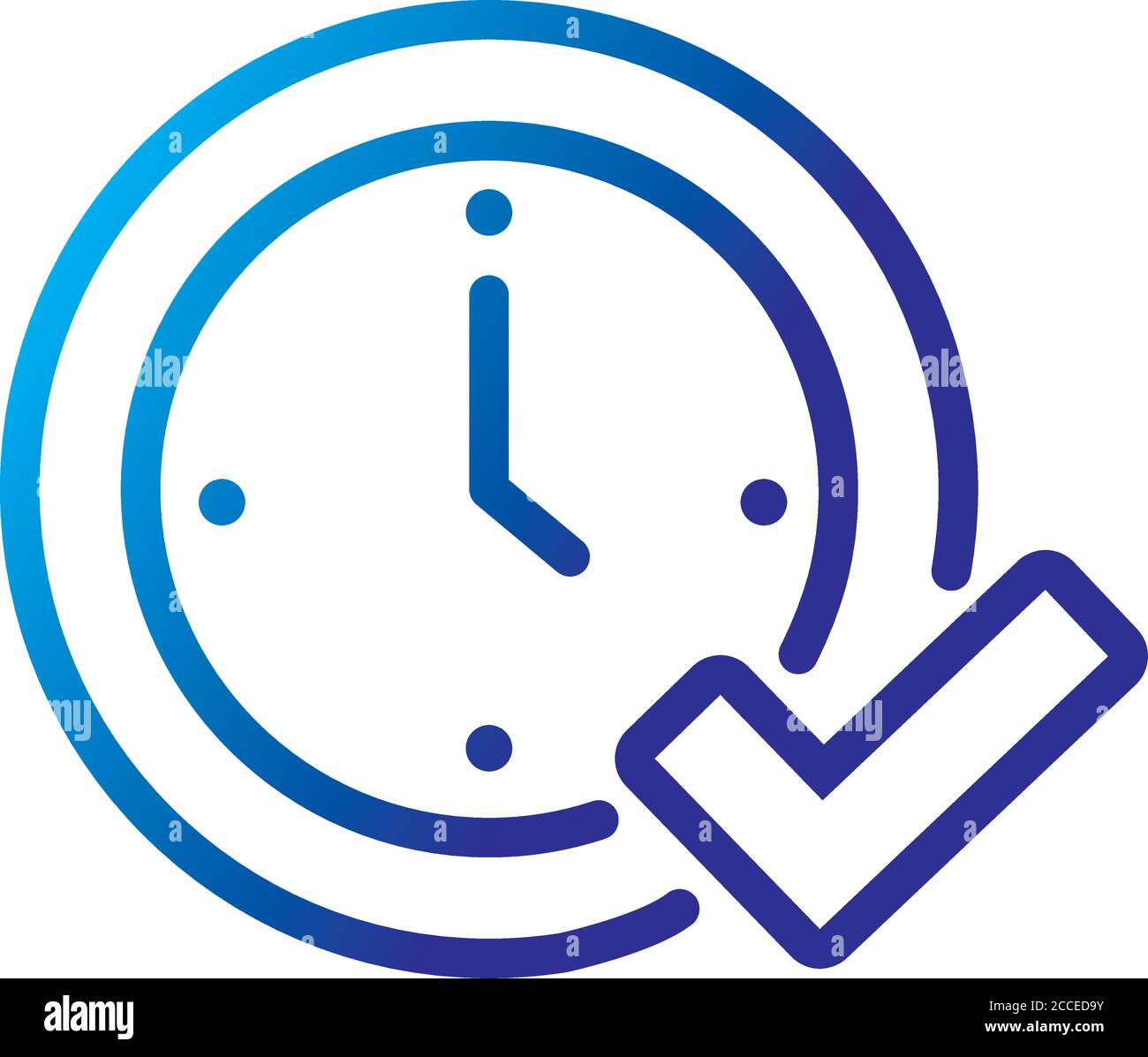 time clock with check symbol gradient style icon vector illustration design Stock Vector Image ...