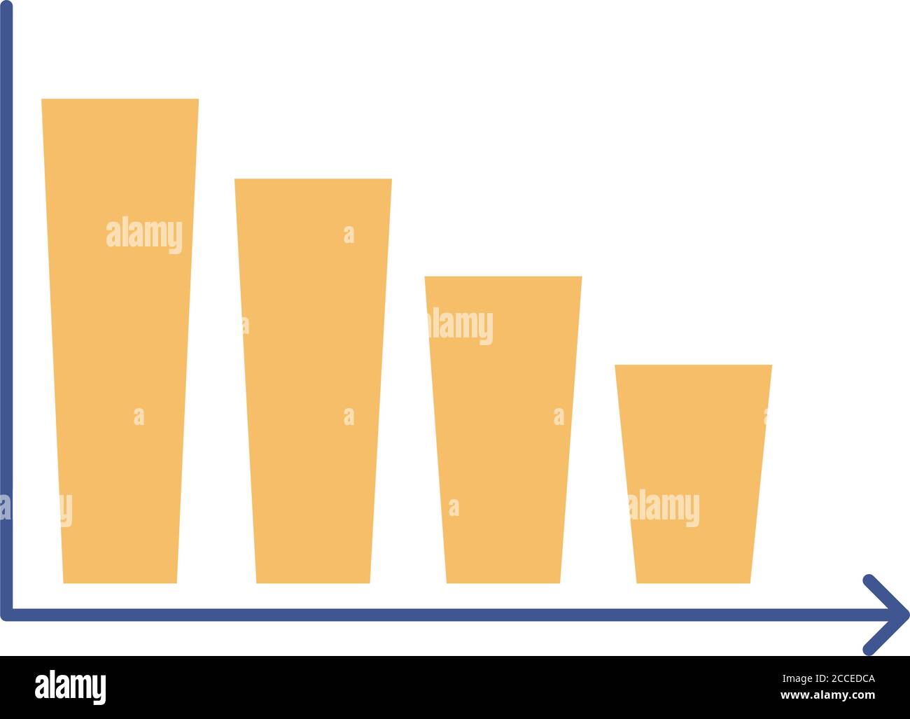 business statistics chart report decline isolated icon white background ...