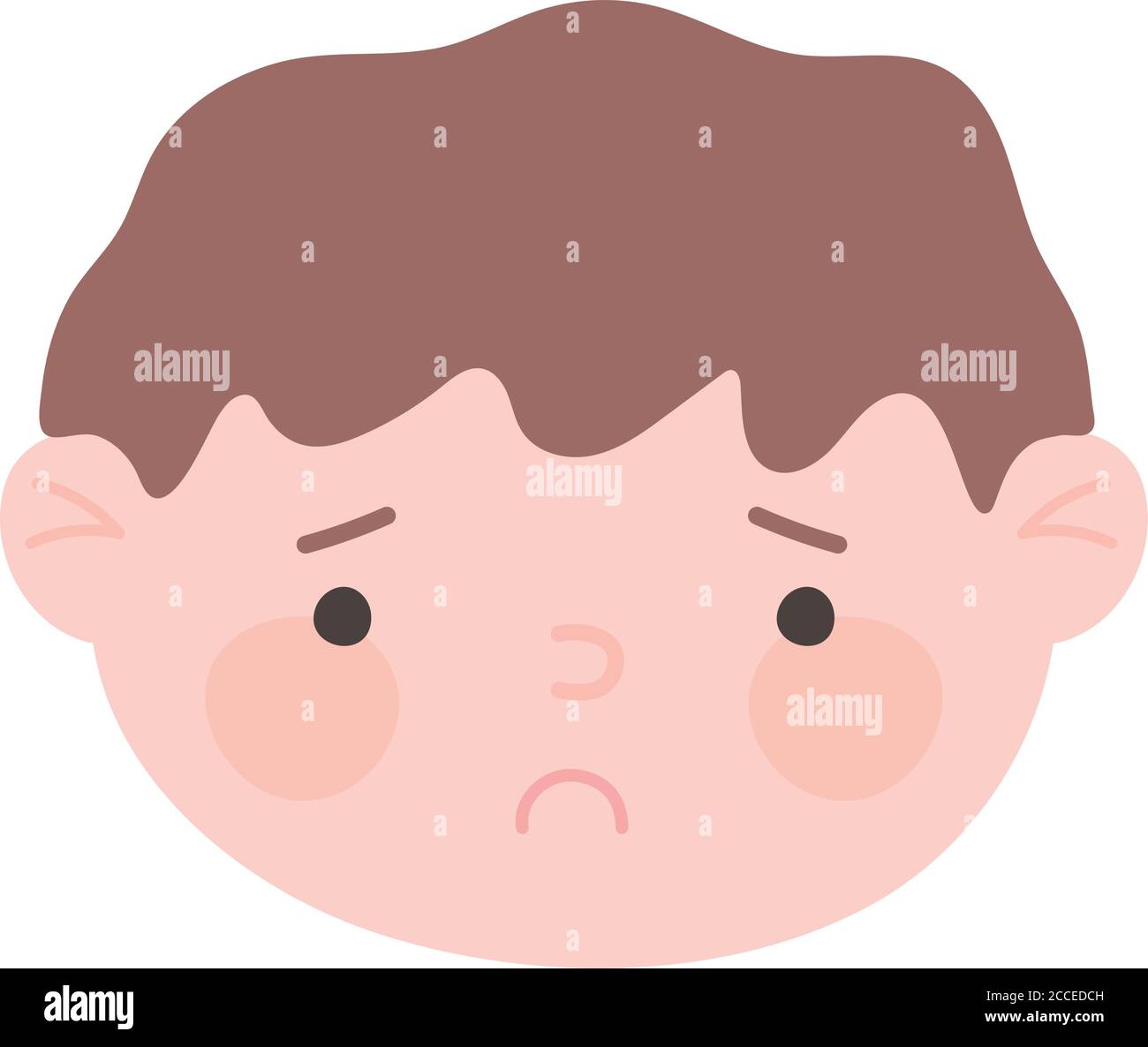 sad man cartoon character expression face isolated icon white ...