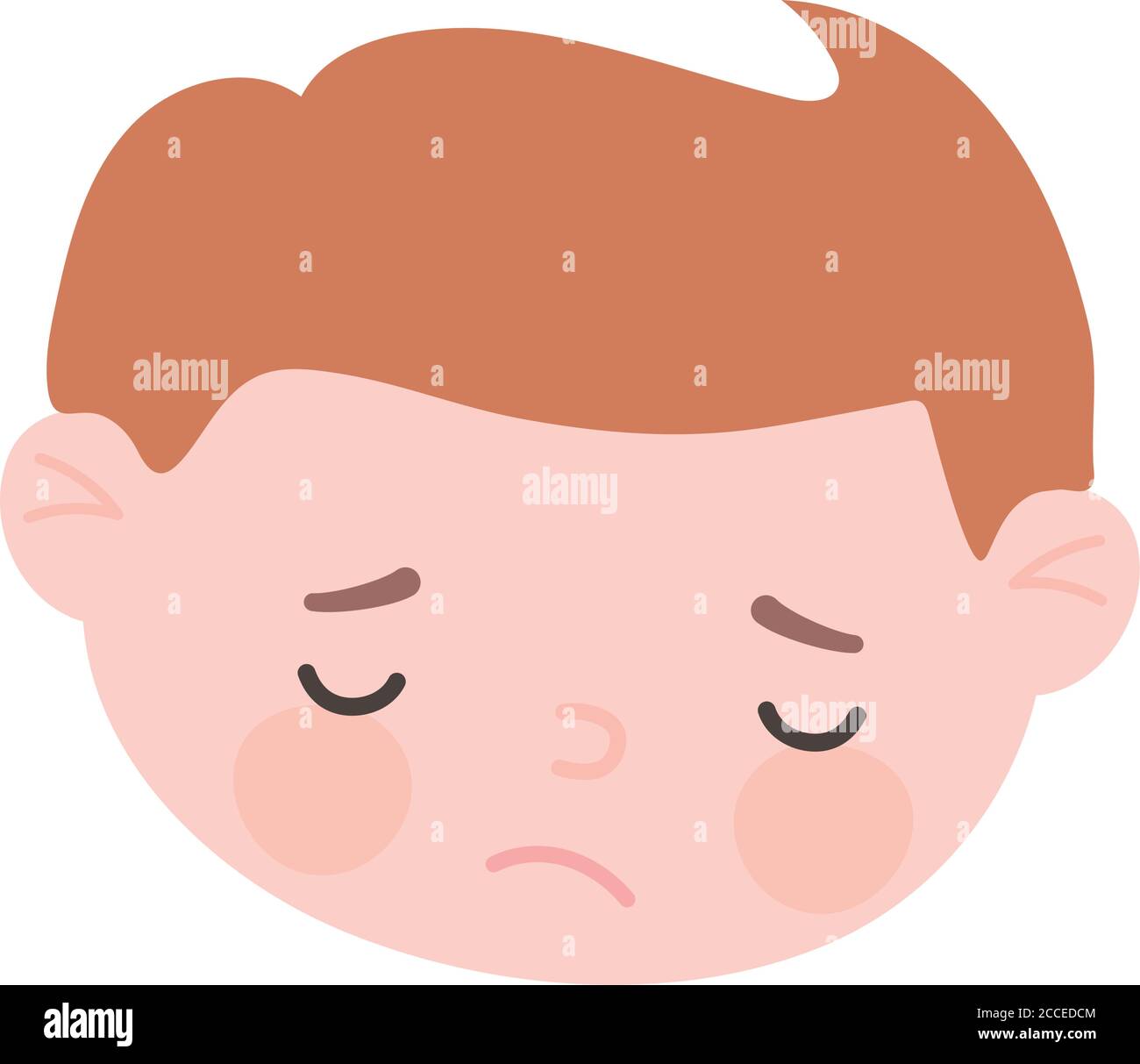 sad man cartoon character expression face isolated icon white ...