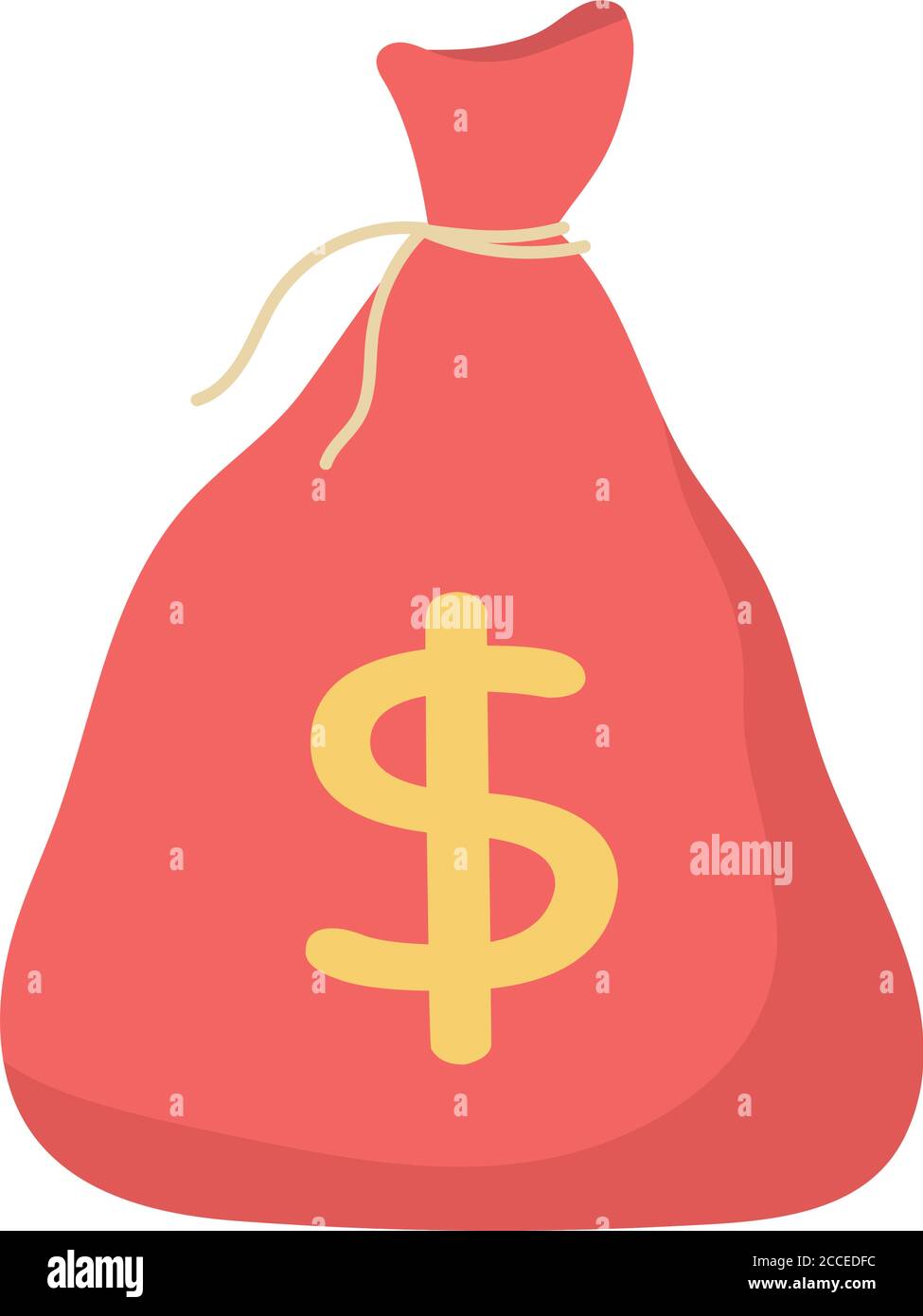 red money bag currency isolated icon white background vector ...