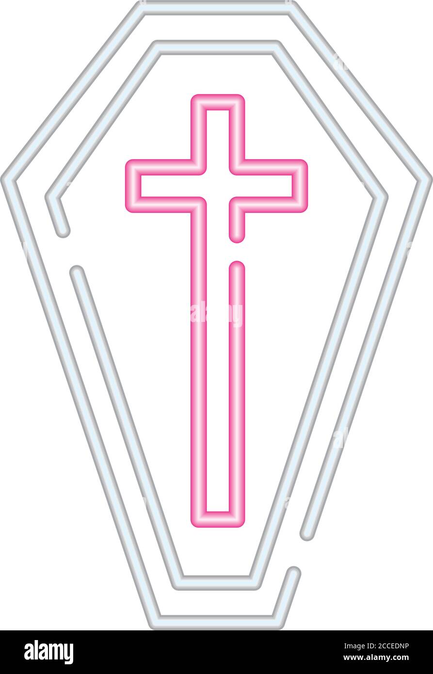 halloween coffin neon style icon vector illustration design Stock ...