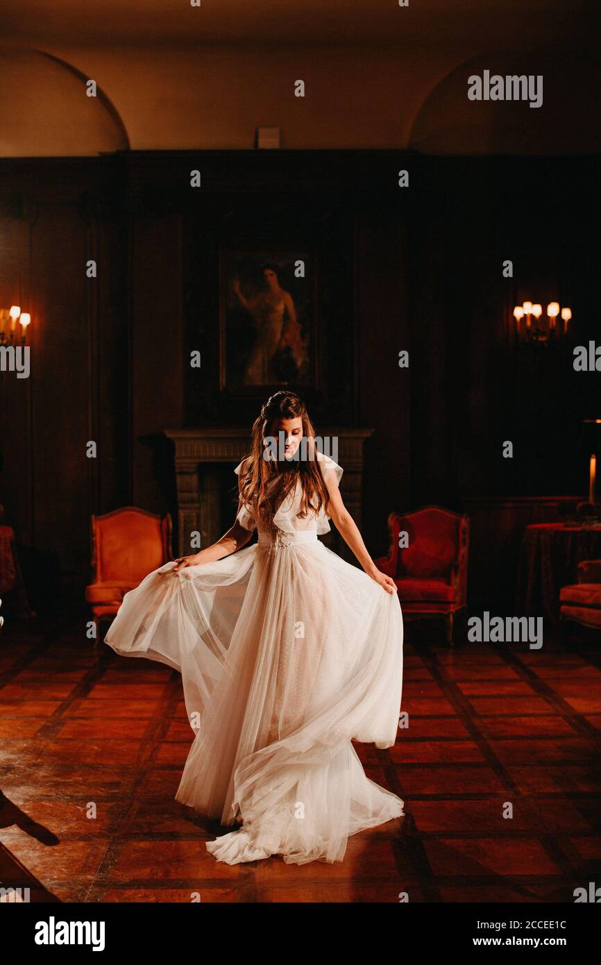 Bride in the hall Stock Photo - Alamy