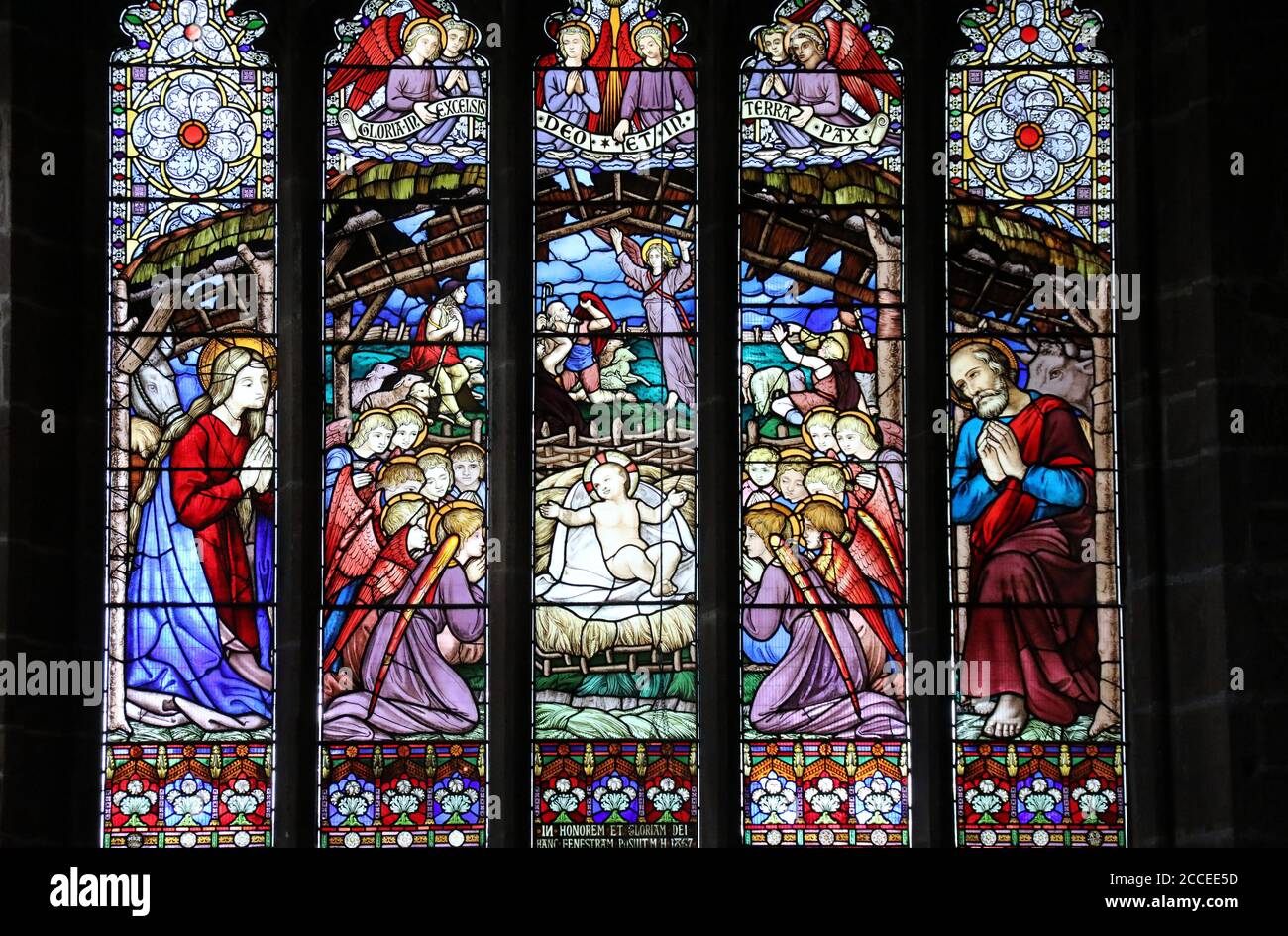 The Nativity Window by Michael O'Conner in the Chapel of St Werburgh at ...