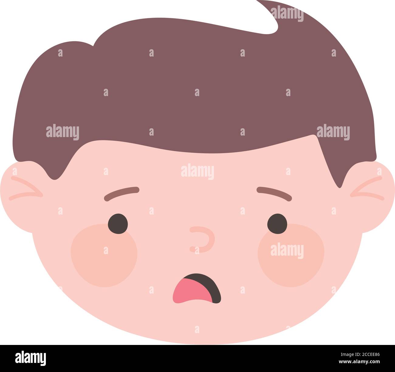 sad man cartoon character expression face isolated icon white ...